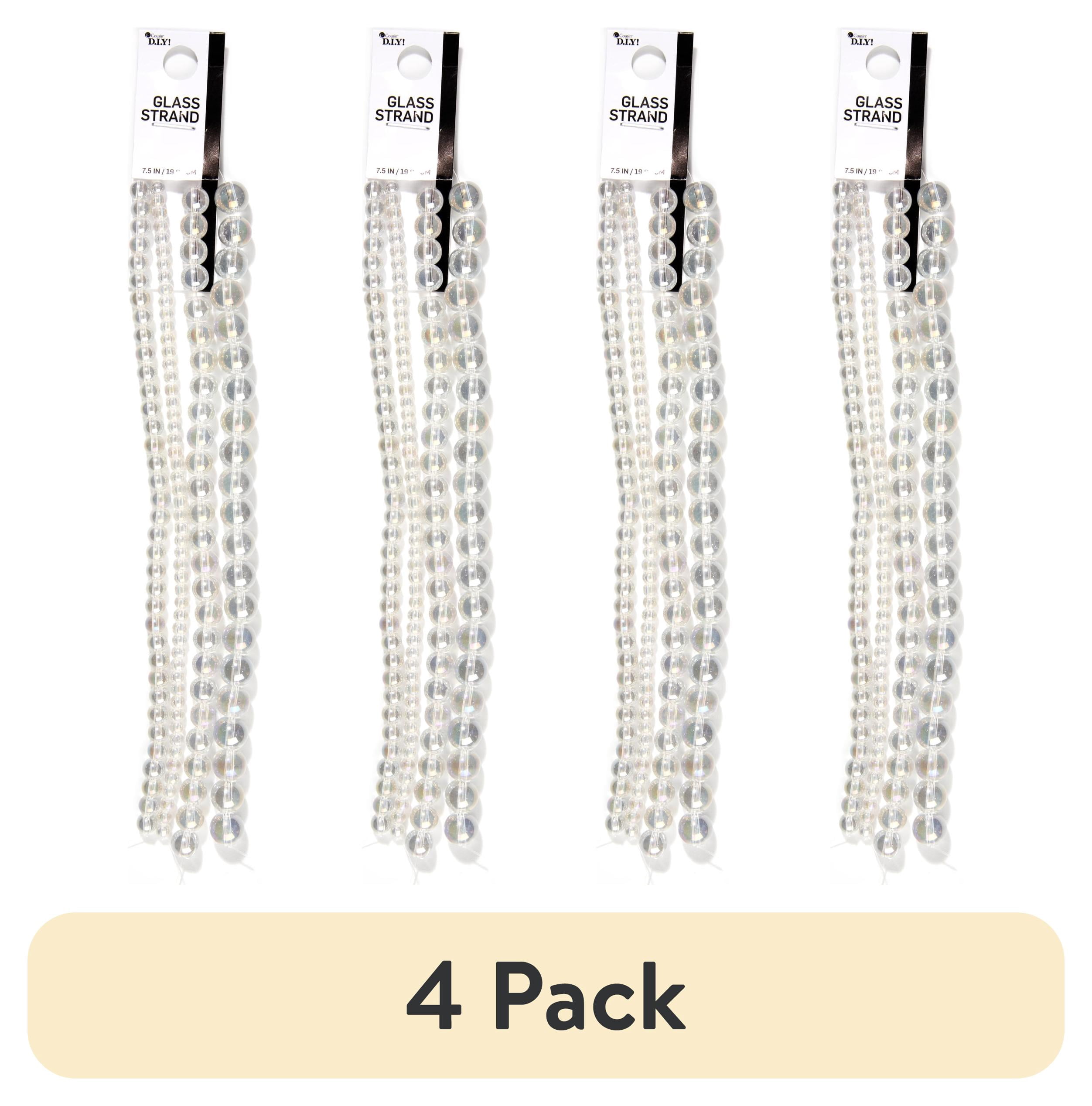 (4 pack) Cousin DIY Clear Round Glass Bead Strand in Multiple Sizes, 7. ...