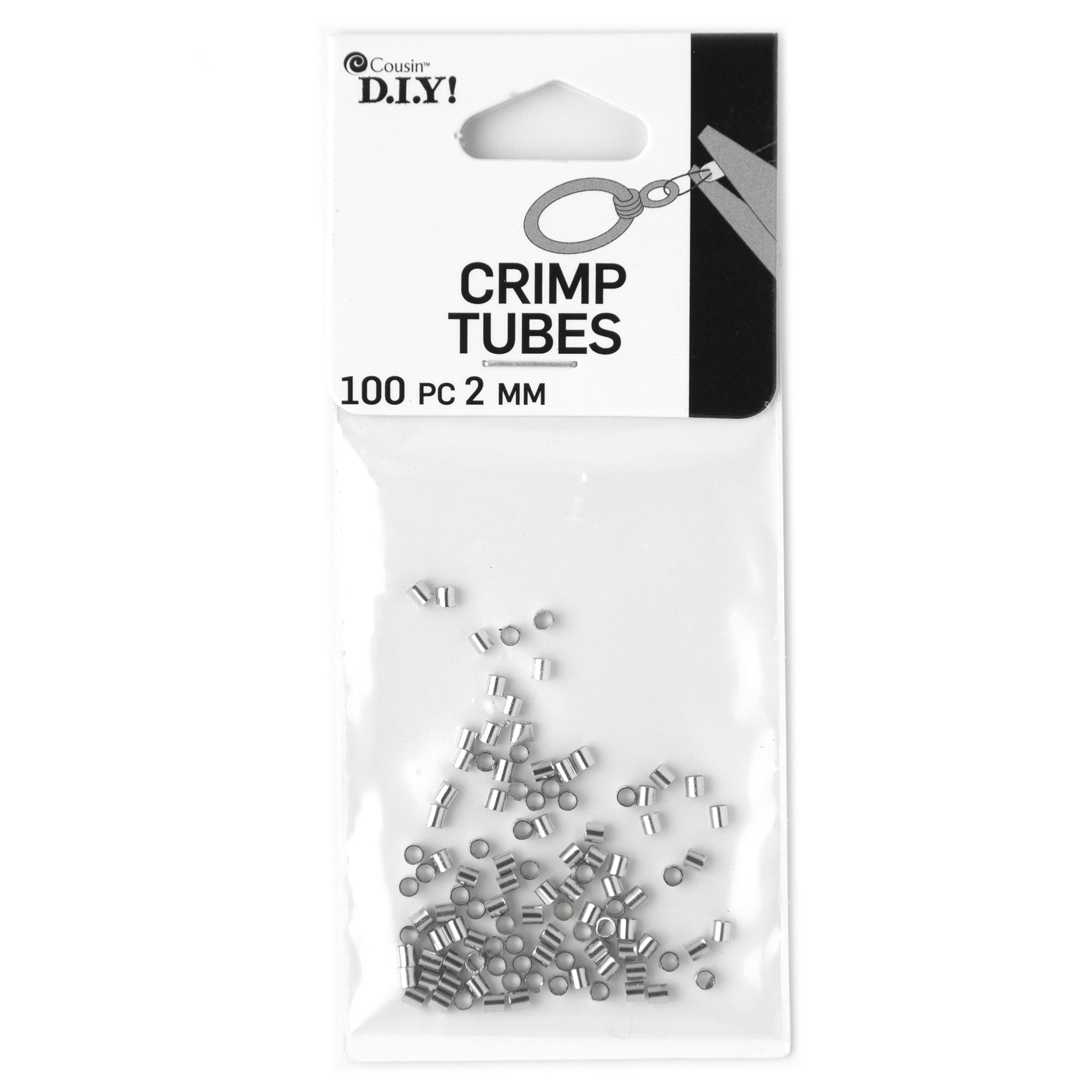 Cousin DIY Crimp Tube and Beads Set, Silver Finish, 100 Pieces ...