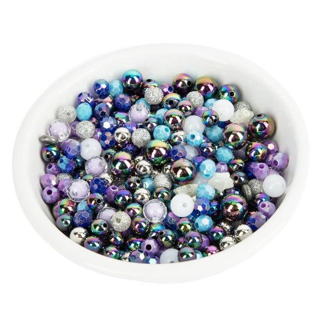 Cousin DIY Galaxy Bead Mix, Black and Purple Iridescent Acrylic, 145g ...