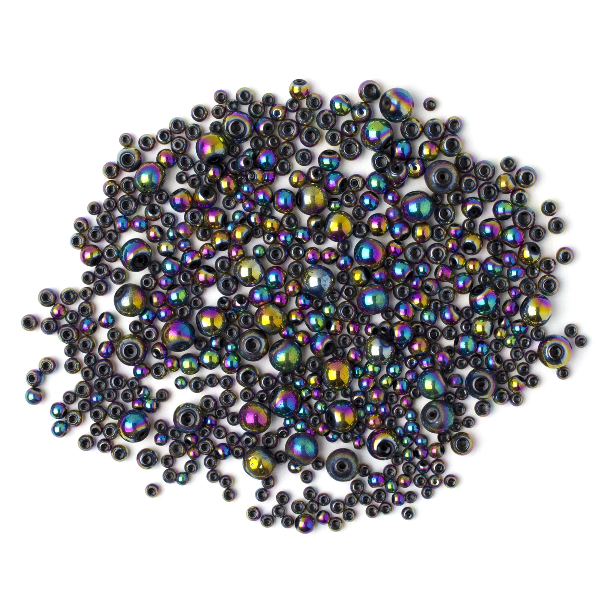 Cousin DIY Rainbow Glass Beads Filler, 480 Pieces, Multi-Size Variety ...