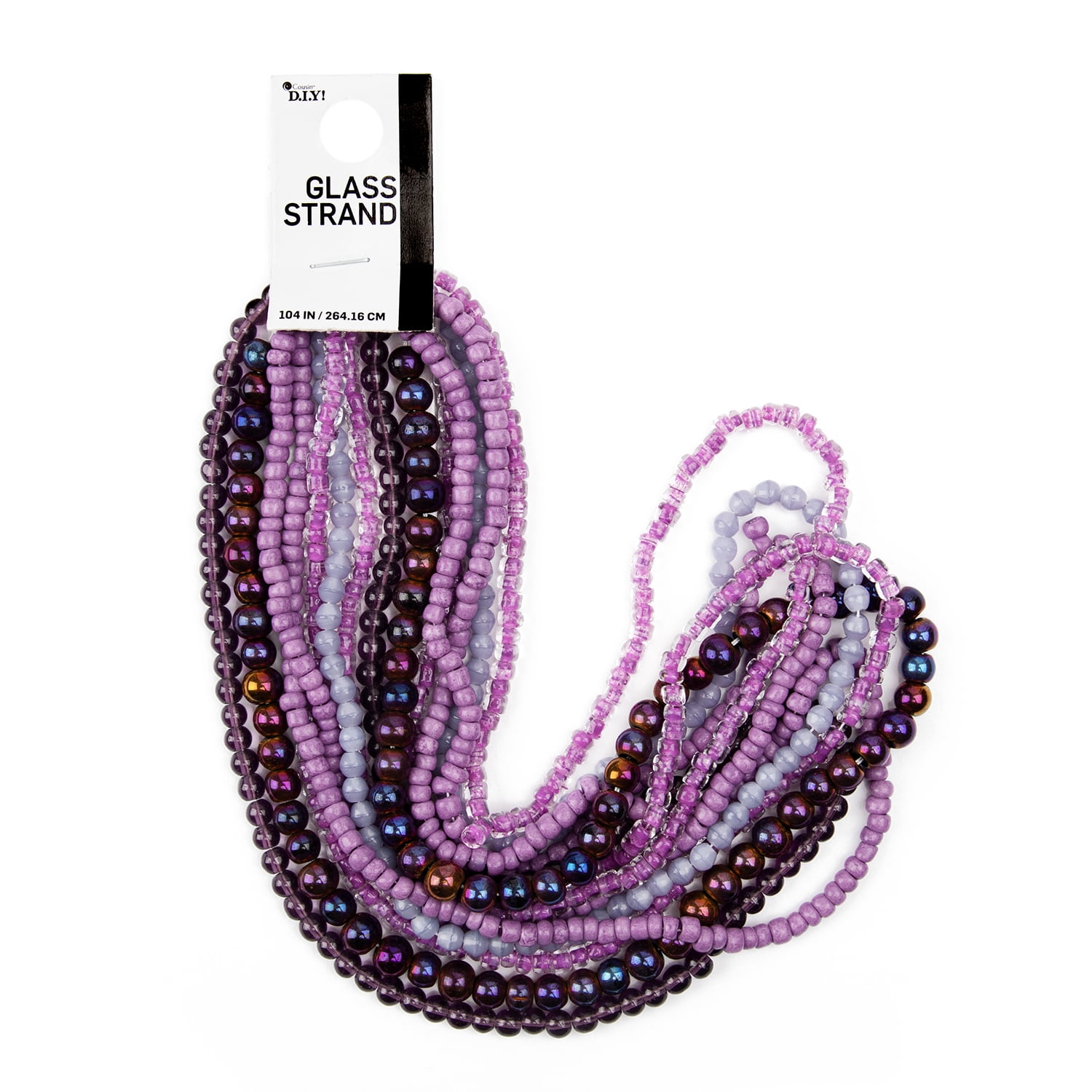 Cousin DIY Unisex Glass Seed Bead Strand, Purple/Gray/Pink, 104 Inch ...
