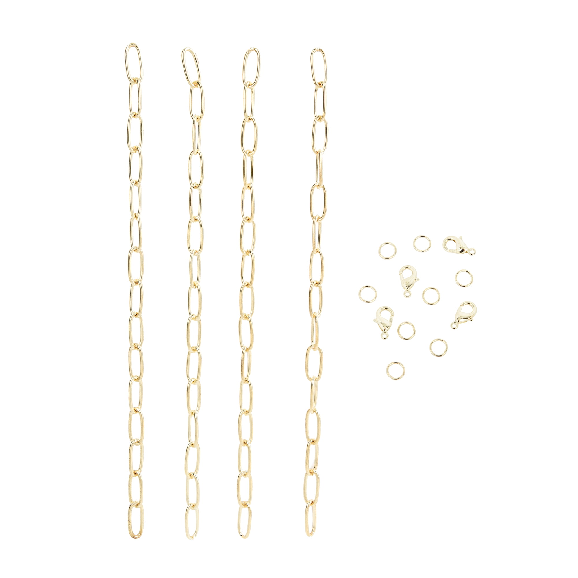 Cousin DIY Gold Dainty Long Link Chain for Jewelry Making, 7.5 in Each ...