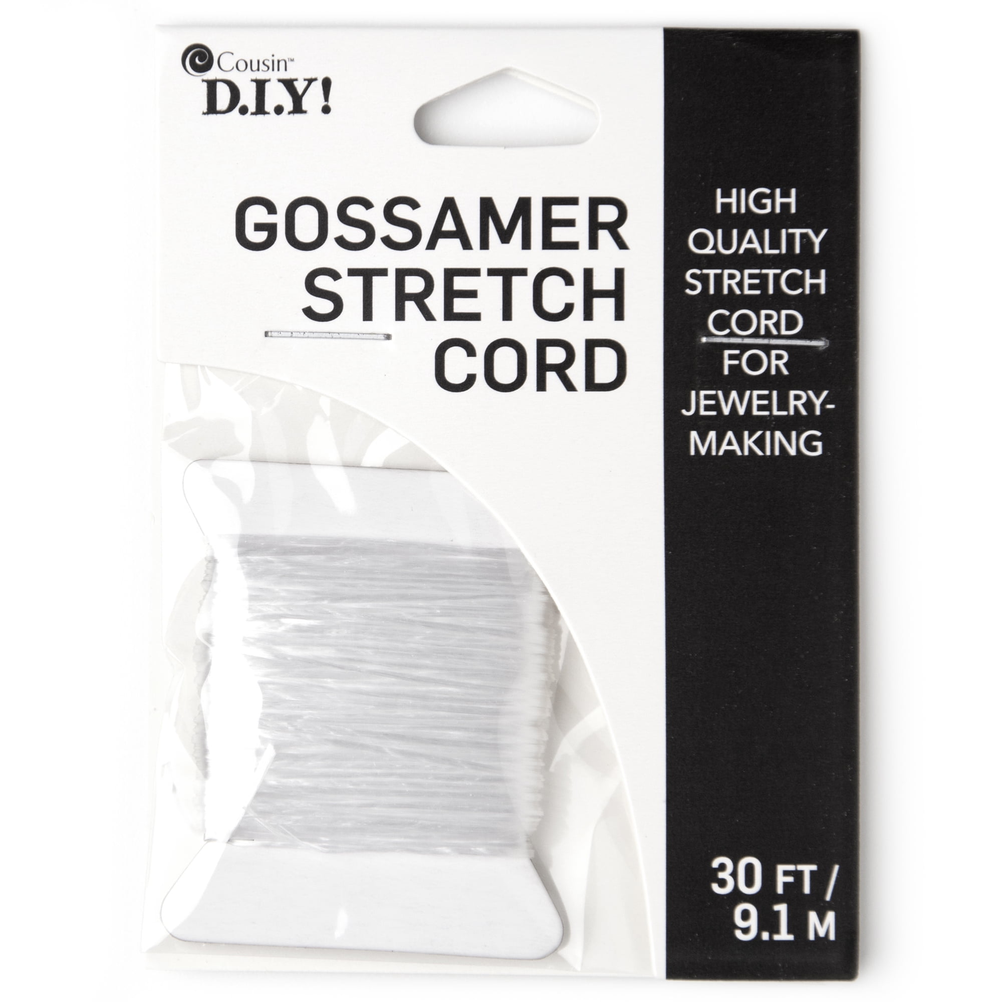 Cousin DIY Gossamer Stretch Cord, 30 ft Roll, Jewelry Making, White ...