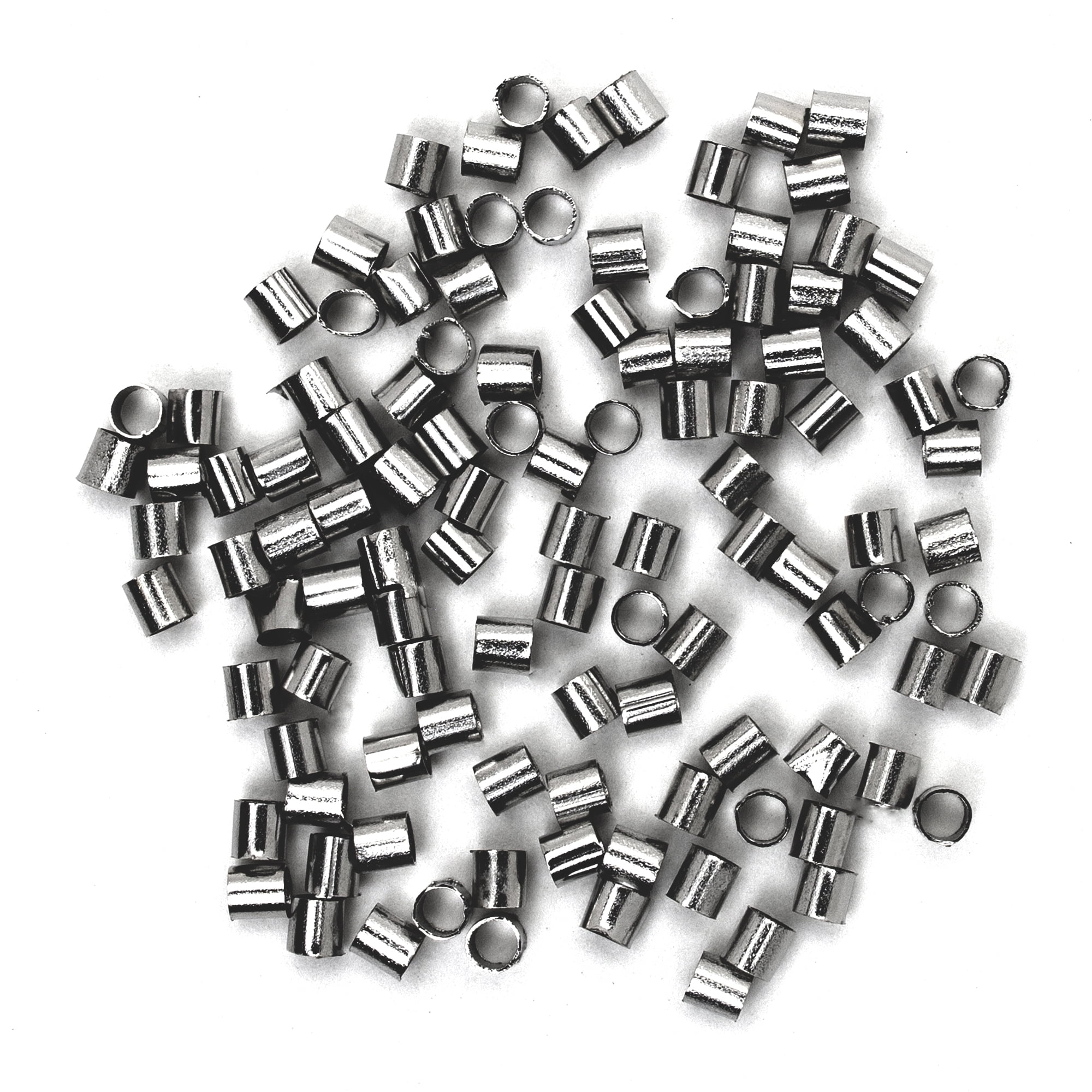 Cousin DIY Gunmetal Crimping Tubes, 100 Piece, Silver Gunmetal Finish ...