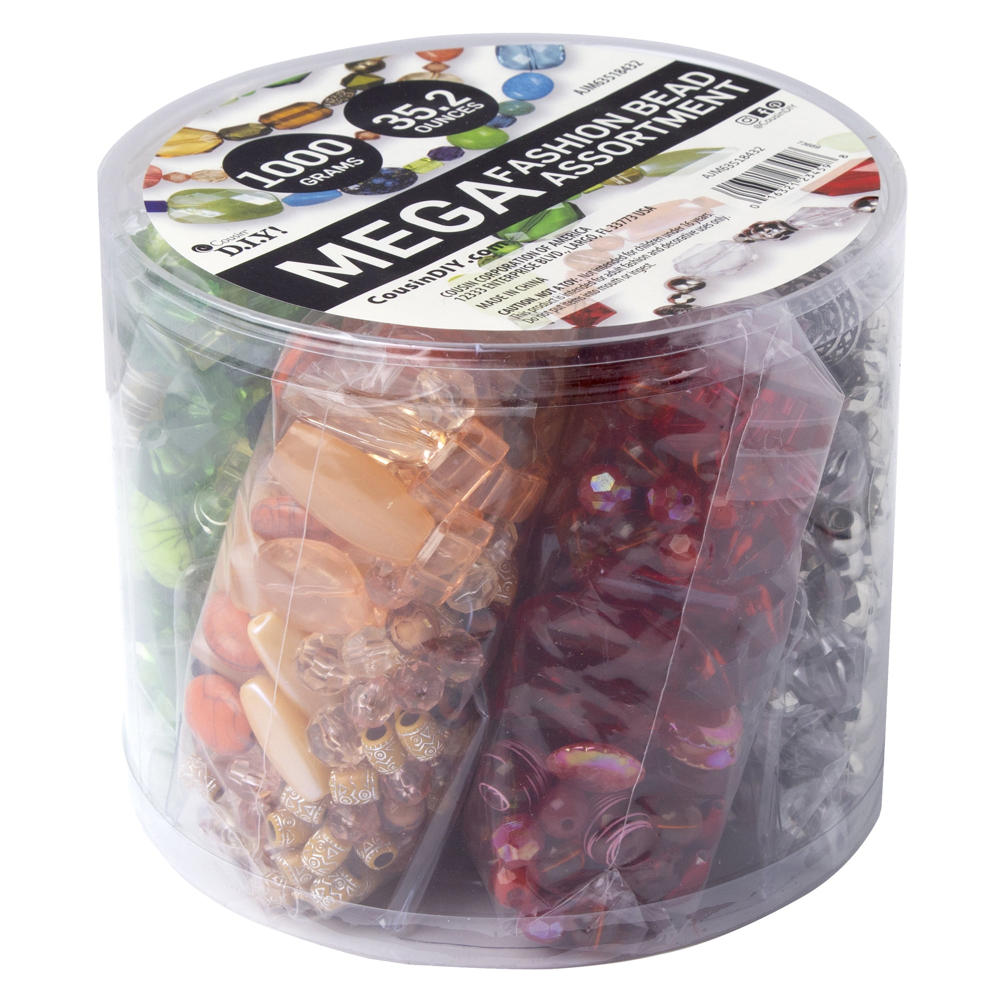 Cousin DIY Mega Tub Acrylic Friendship Bracelet Bead Mix, Multicolor ...