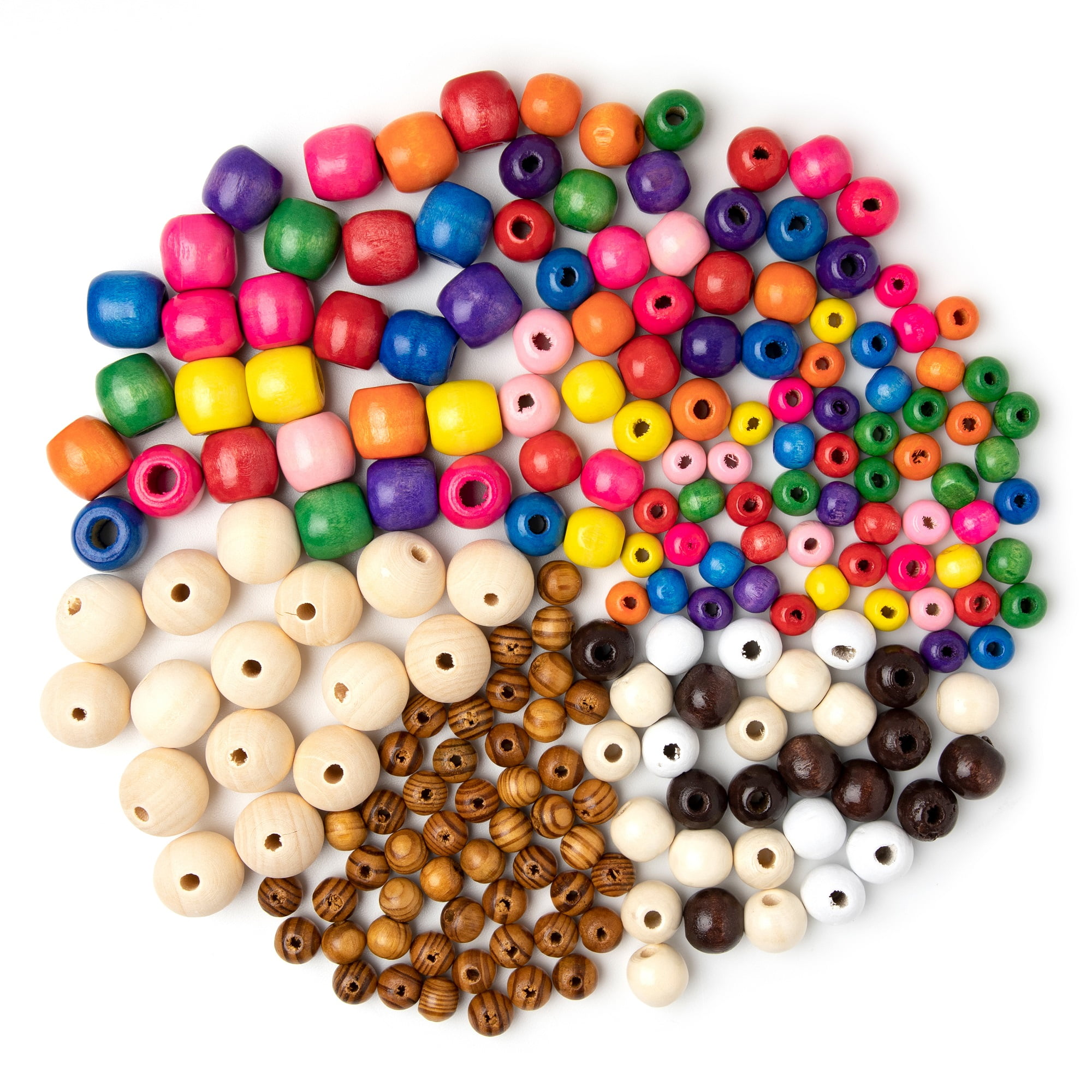 Cousin DIY Mega Wood Bead Assortment, 17.6 oz, 500 Pieces, Wood Craft ...