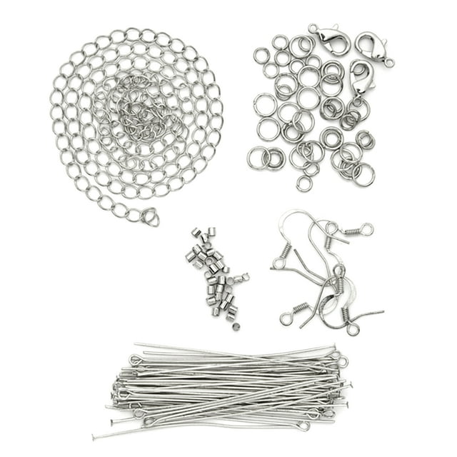 Cousin DIY Metal Jewelry Findings Starter Pack, 75 Piece, Silver Finish ...