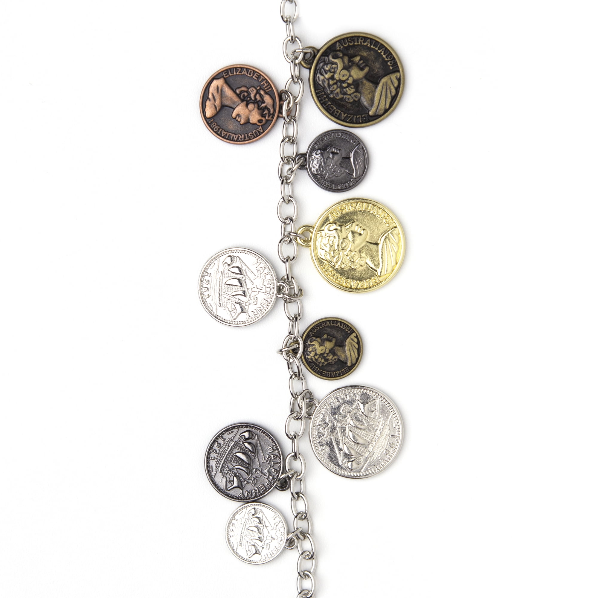 Cousin DIY Mixed Metals Coin Charm Chain Strand, 9 Piece, Copper ...