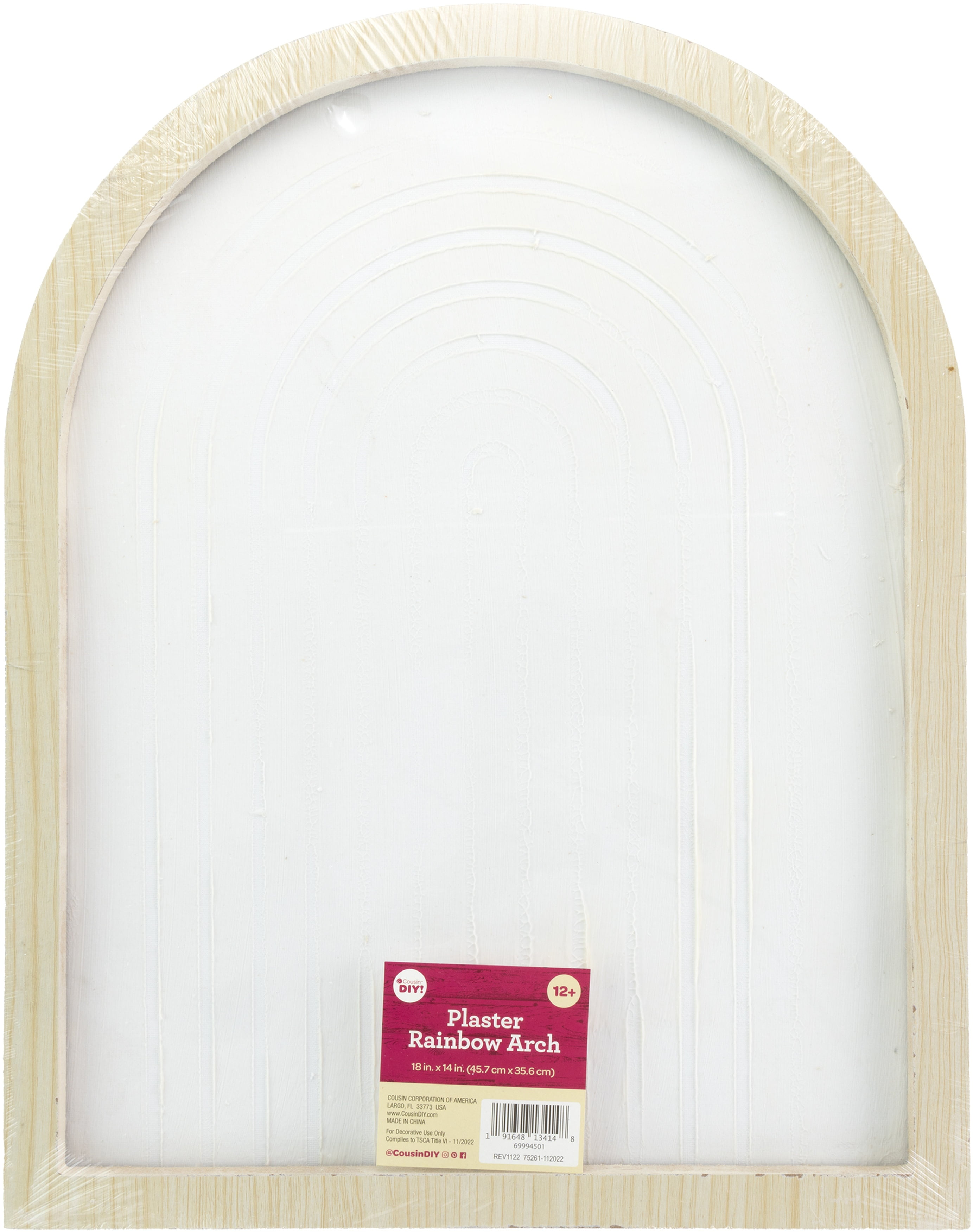 CousinDIY Paintable Textured Plaster Rainbow Arch Framed Canvas 18x14x1 ...