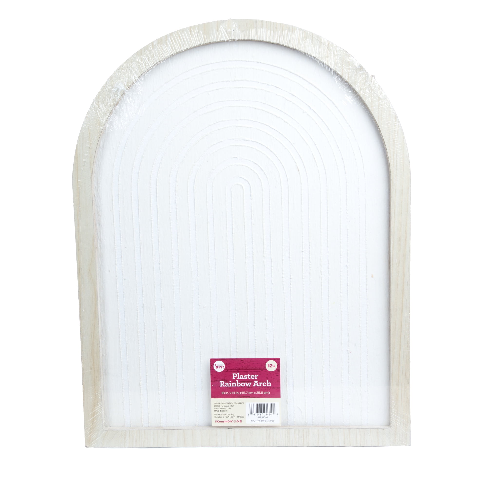CousinDIY Paintable Textured Plaster Rainbow Arch Framed Canvas 18x14x1 ...