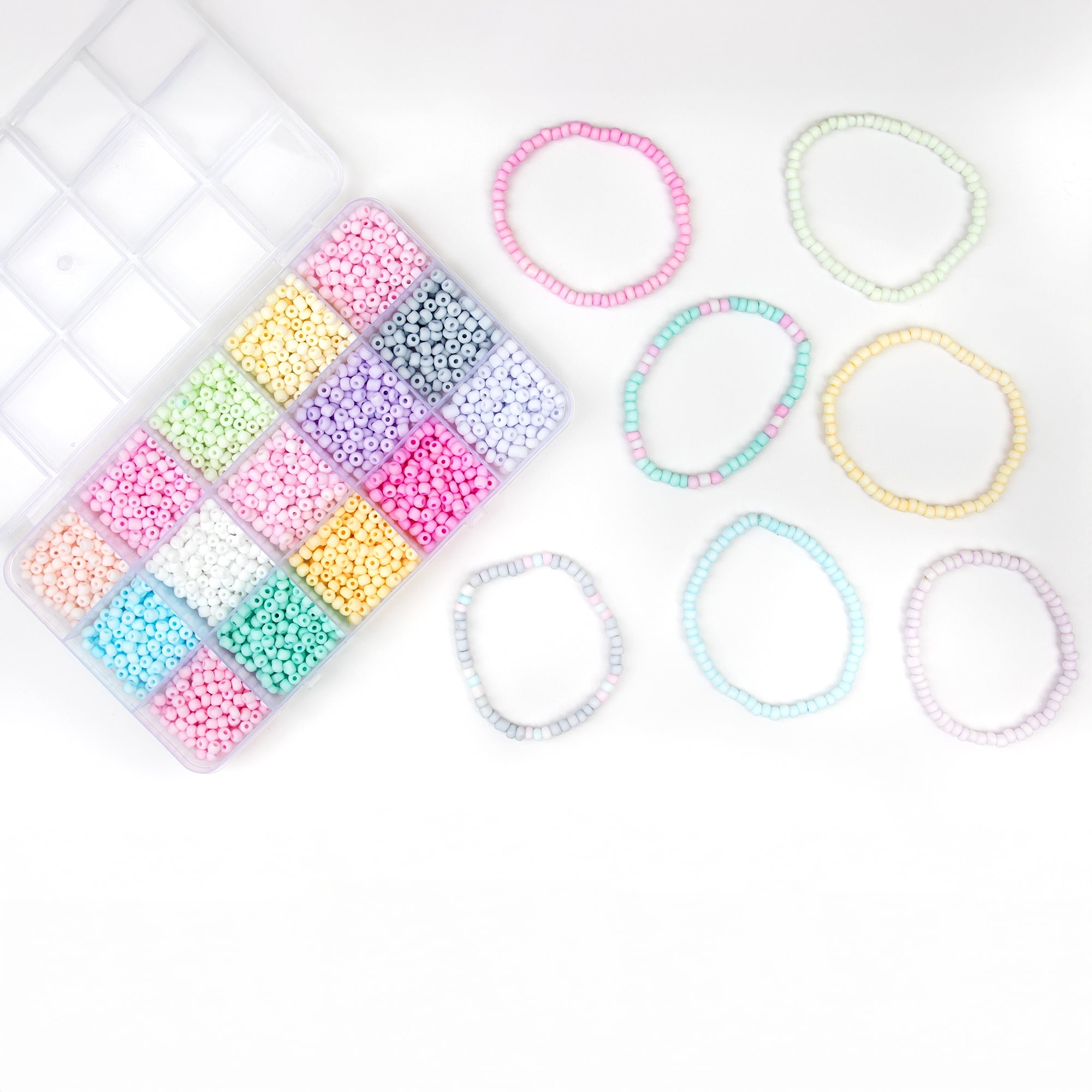 Cousin DIY Pastel Beads for Jewelry Making, 750 Assorted Glass Beads ...