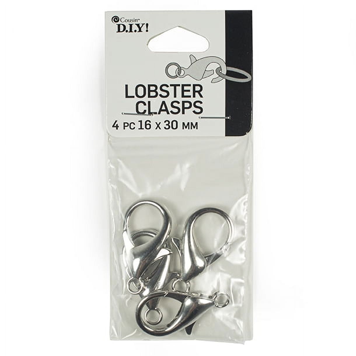 Cousin DIY Silver Lobster Clasp, 4 Pc, Large Metal Clasp, 16 x 30mm ...