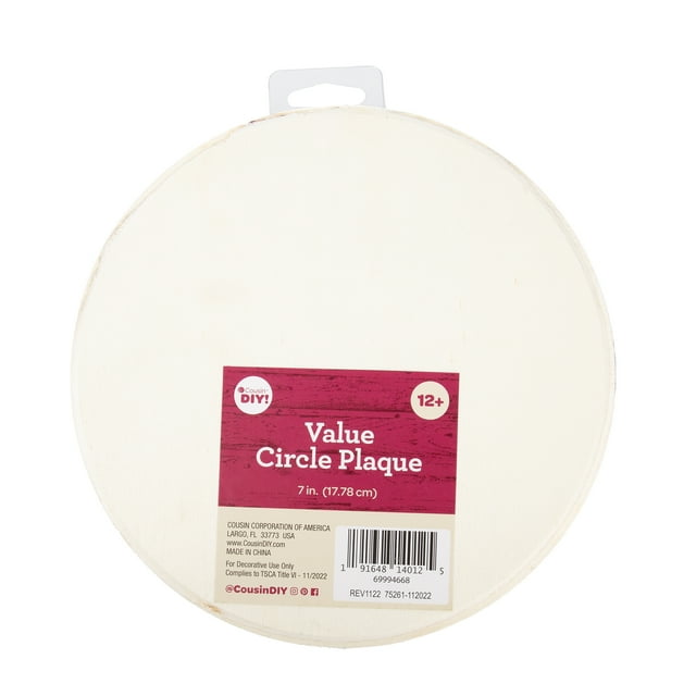Cousin DIY Unfinished Wood Circle Plaque, 7"D - Walmart.com