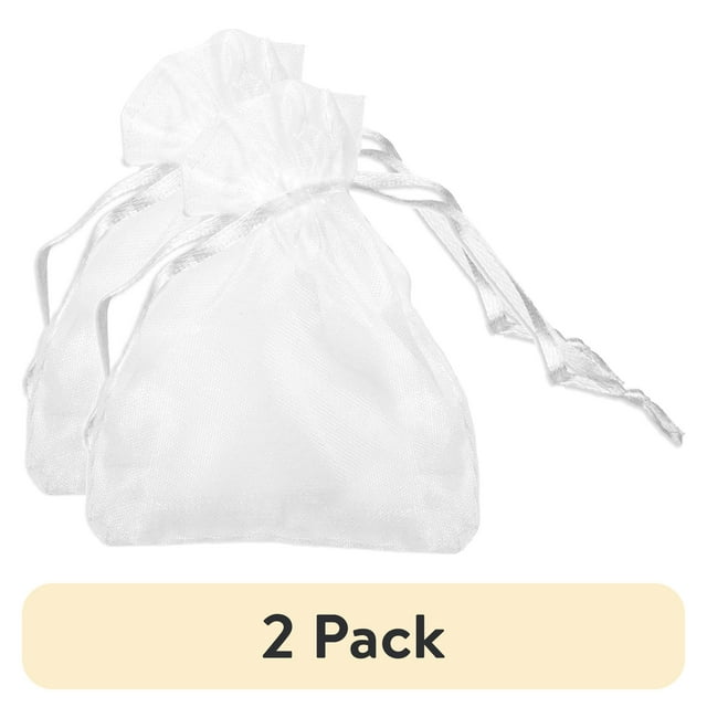 (2 pack) Cousin DIY White Organza Party Favor Bags, 5.5" x 3.75", 50 ...