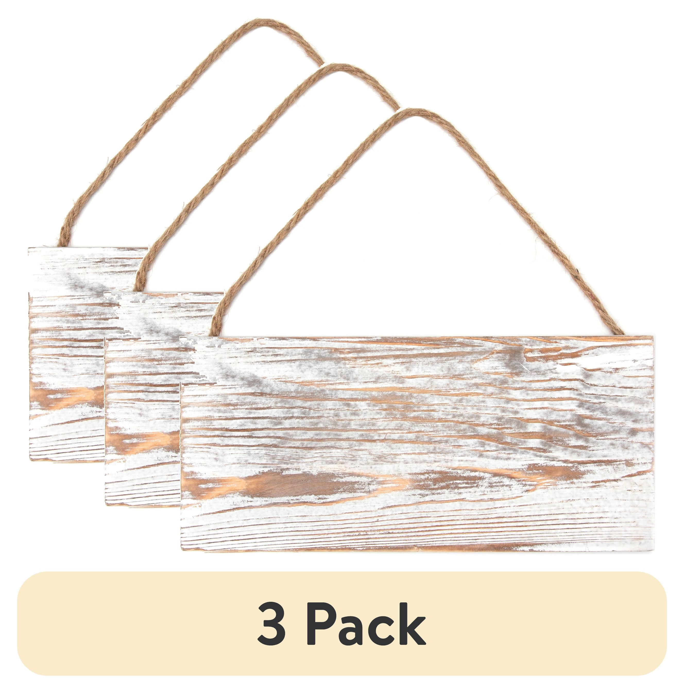 (3 pack) Cousin DIY White Wash Wood Plank Sign with Jute Twine Hanging ...
