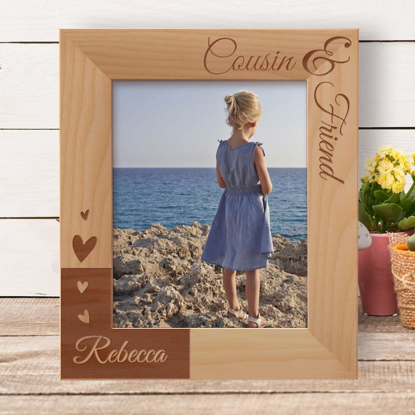 Cousin & Friend Personalized Wooden Frame 8" x 10" Brown (Vertical ...