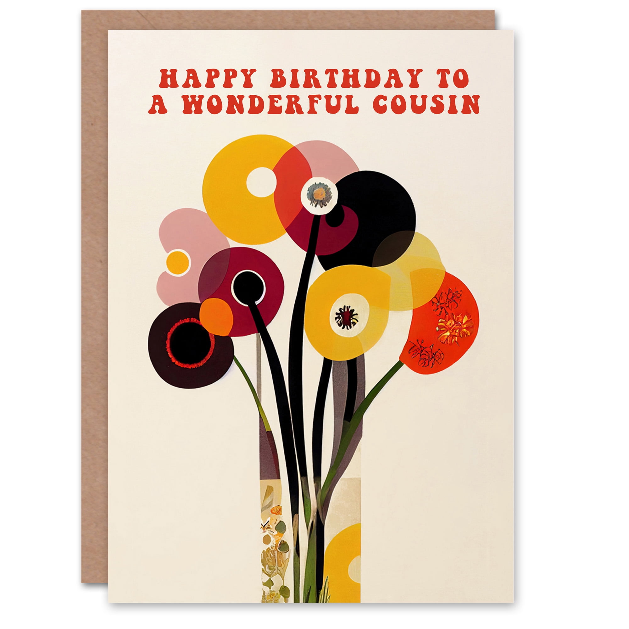 Cousin Happy Birthday Card Cheerful Spring Flower Blooms Flowers Bright ...