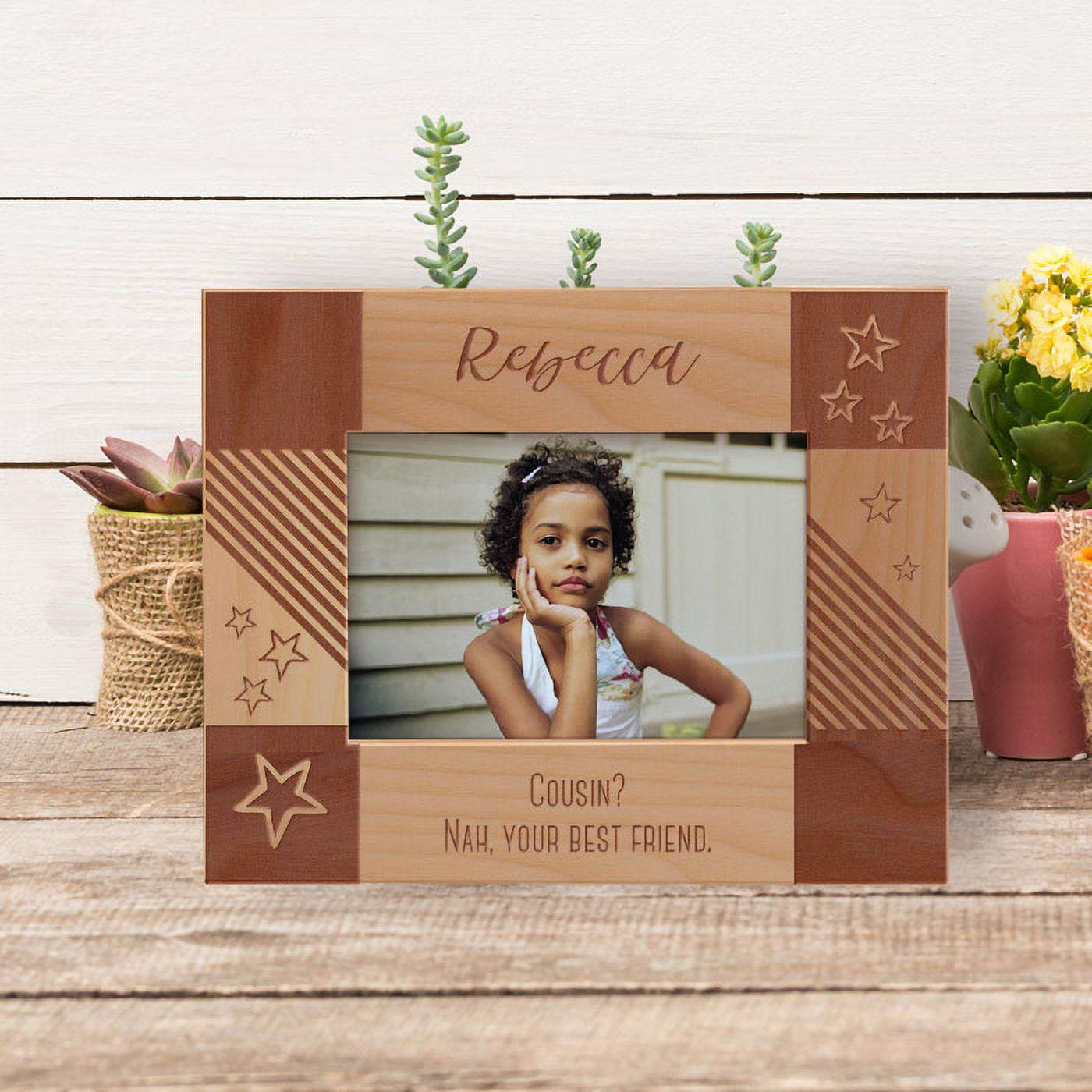 Cousin Nah Your Best Friend Personalized Wooden Frame-5" x 3 1/2" Brown ...