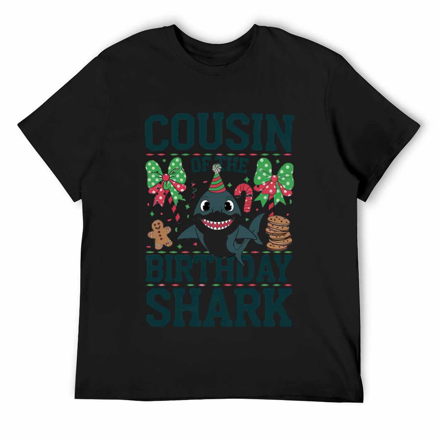 Cousin Of The Birthday Shark Christian Quote Boat Bible Verse T-Shirt ...
