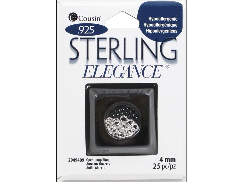 Cousin Sterling Elegance Open Jump Ring 4mm 25pc - Walmart.com