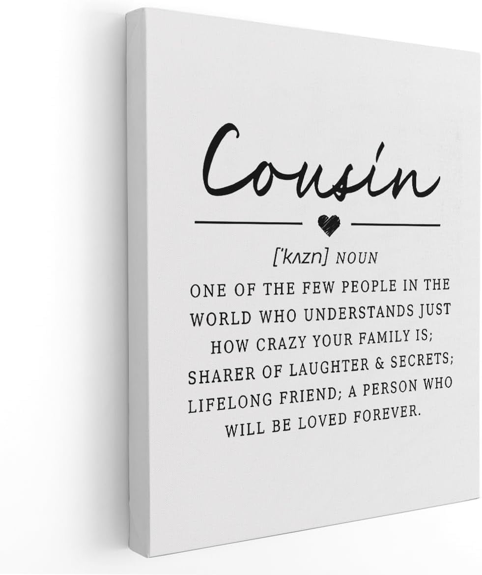Cousin Wall Art - Cousin Gifts for Women Men Male Female, Best Cousin ...