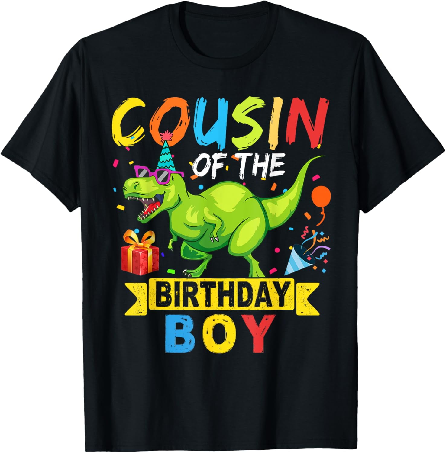 Cousin of the Birthday Boy T-Rex RAWR Dinosaur Birthday boy T-Shirt - Walmart.com