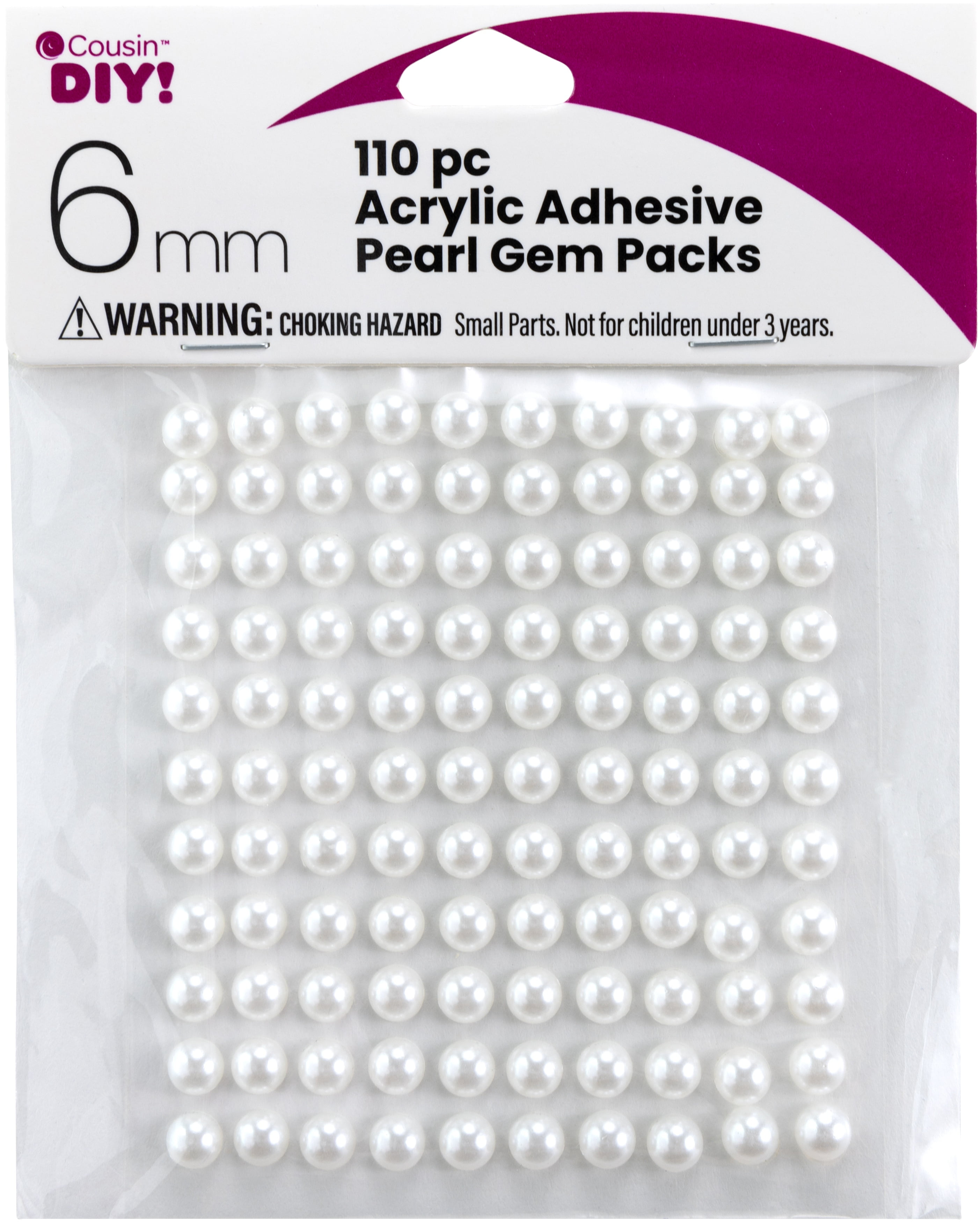 CousinDIY Acrylic Adhesive Gems 6mm-Pearl - Walmart.com