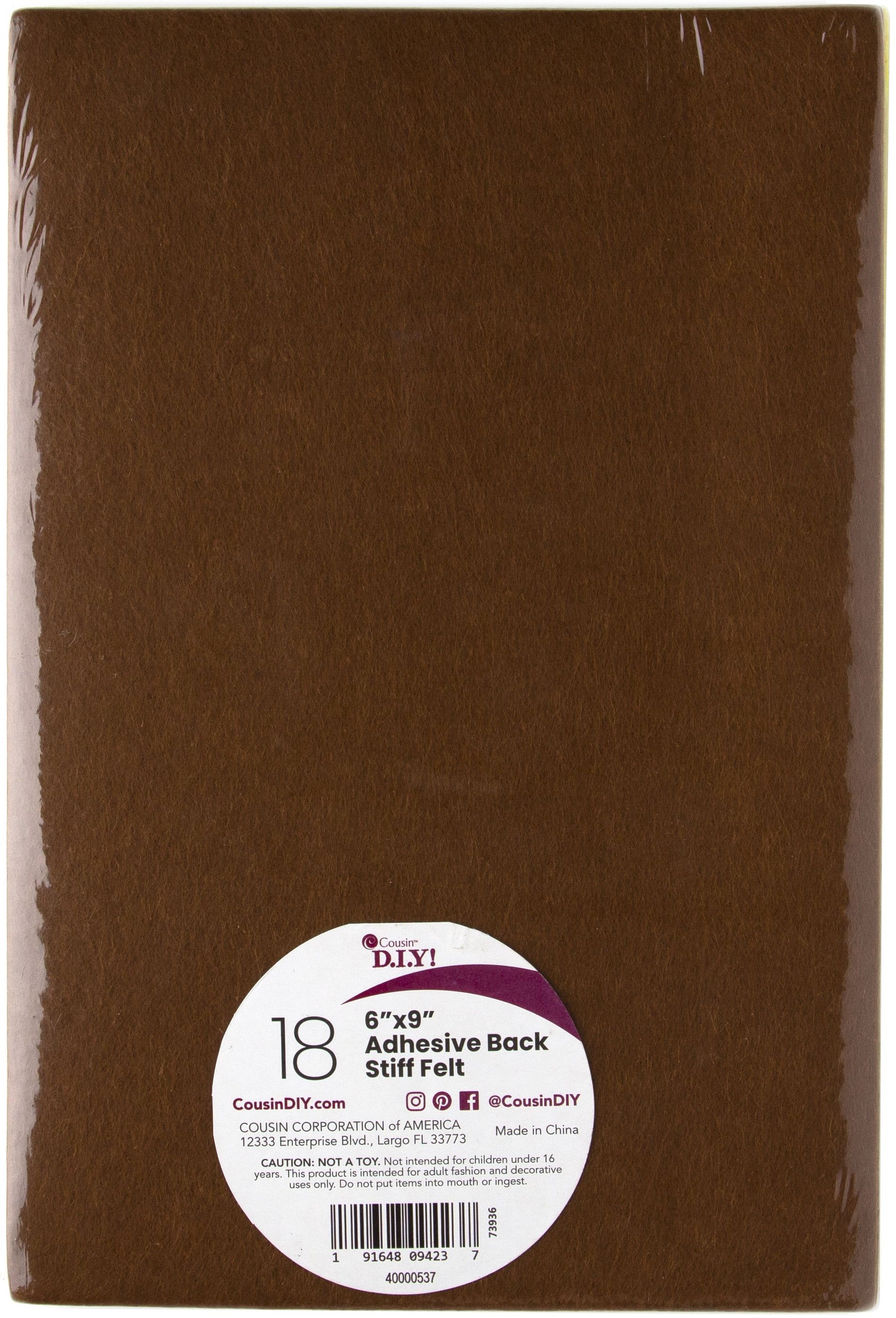 CousinDIY Adhesive Back Stiff Felt Sheets 6"X9" 18/Pkg-Bold Colors ...