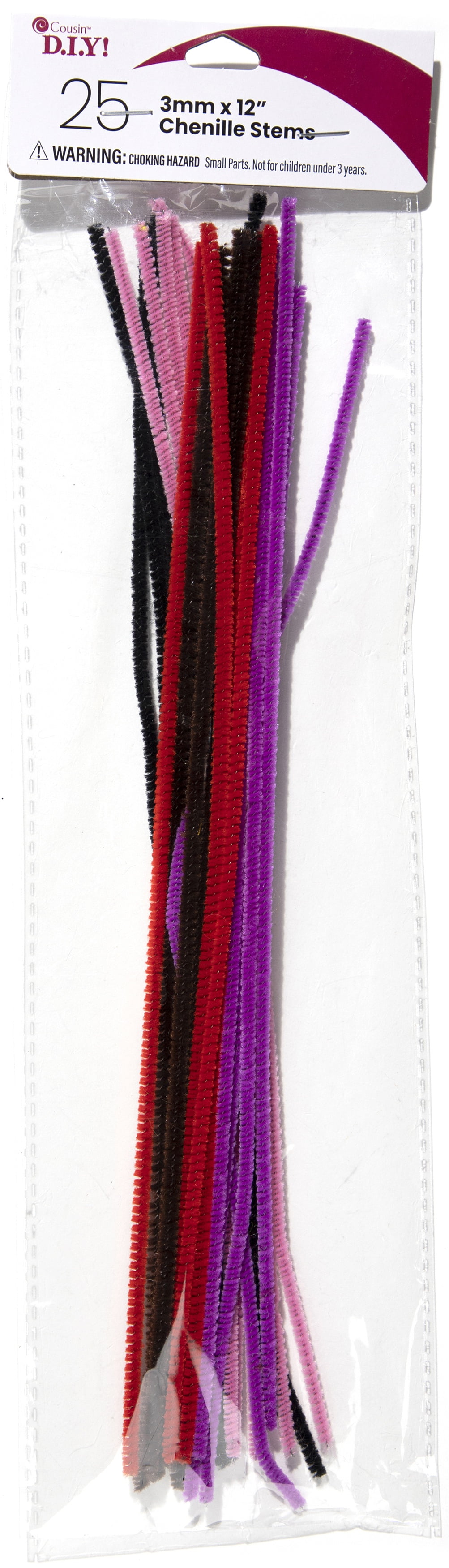 CousinDIY Chenille Stems 3mmx12" 25/Pkg-Multi-Colored - Walmart.com