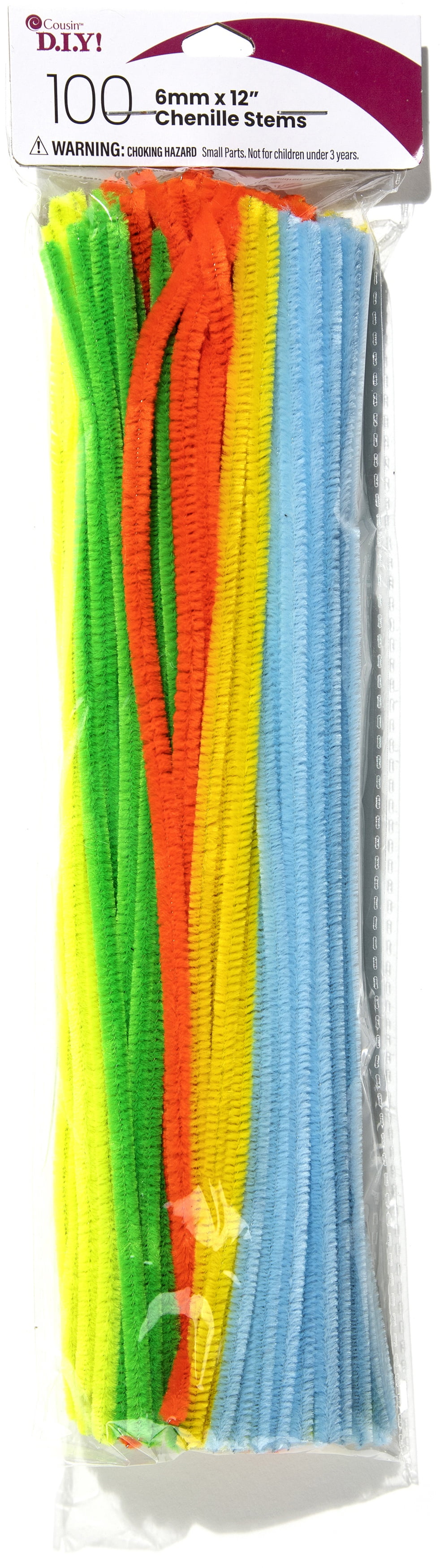 CousinDIY Chenille Stems 6mmx12" 100/Pkg-Neon - Walmart.com