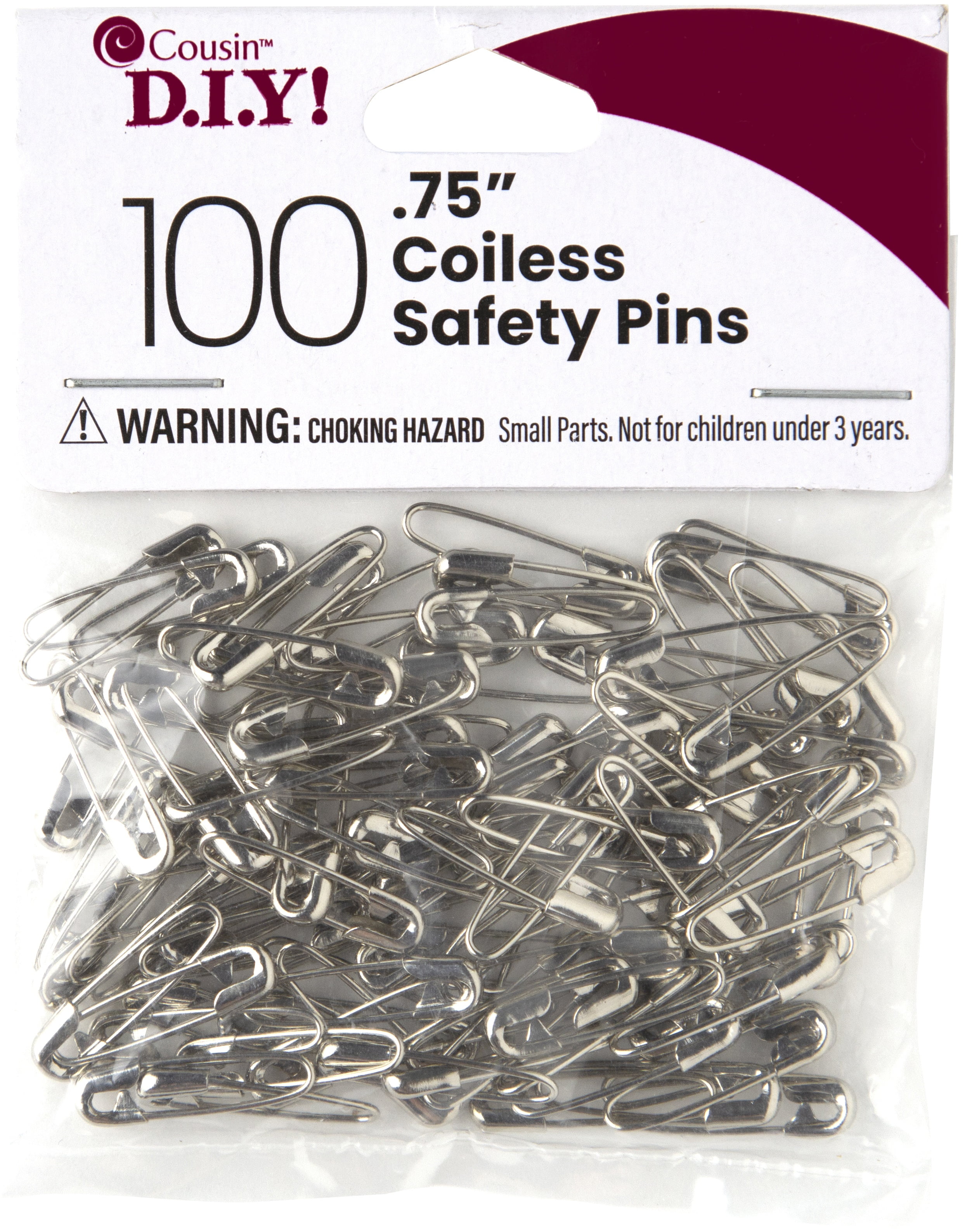 CousinDIY 100-Pack 0.75 inch Coiless Safety Pins for Sewing, Knitting ...