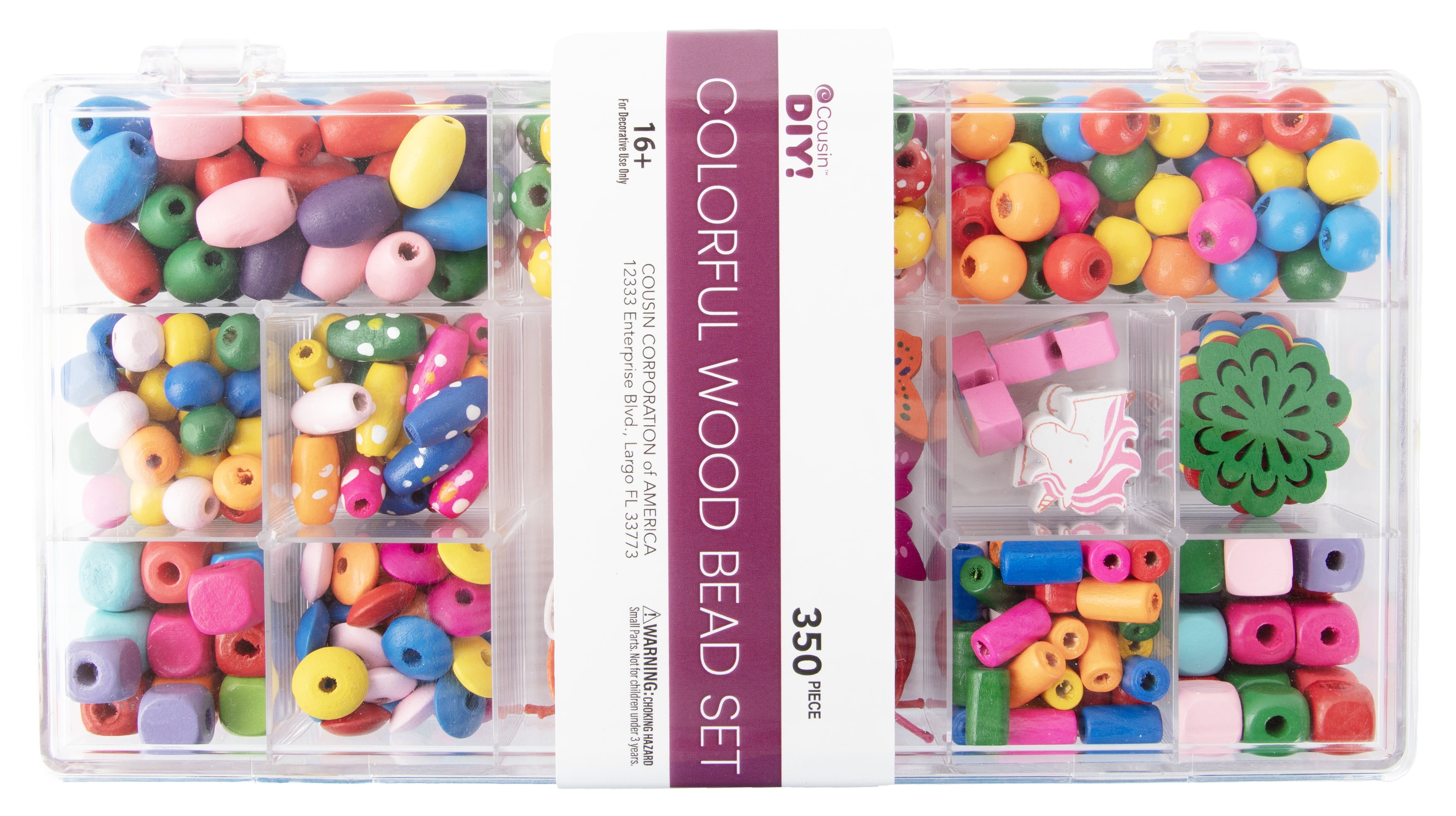 CousinDIY Colorful Wood Bead Set-350/Pkg - Walmart.com