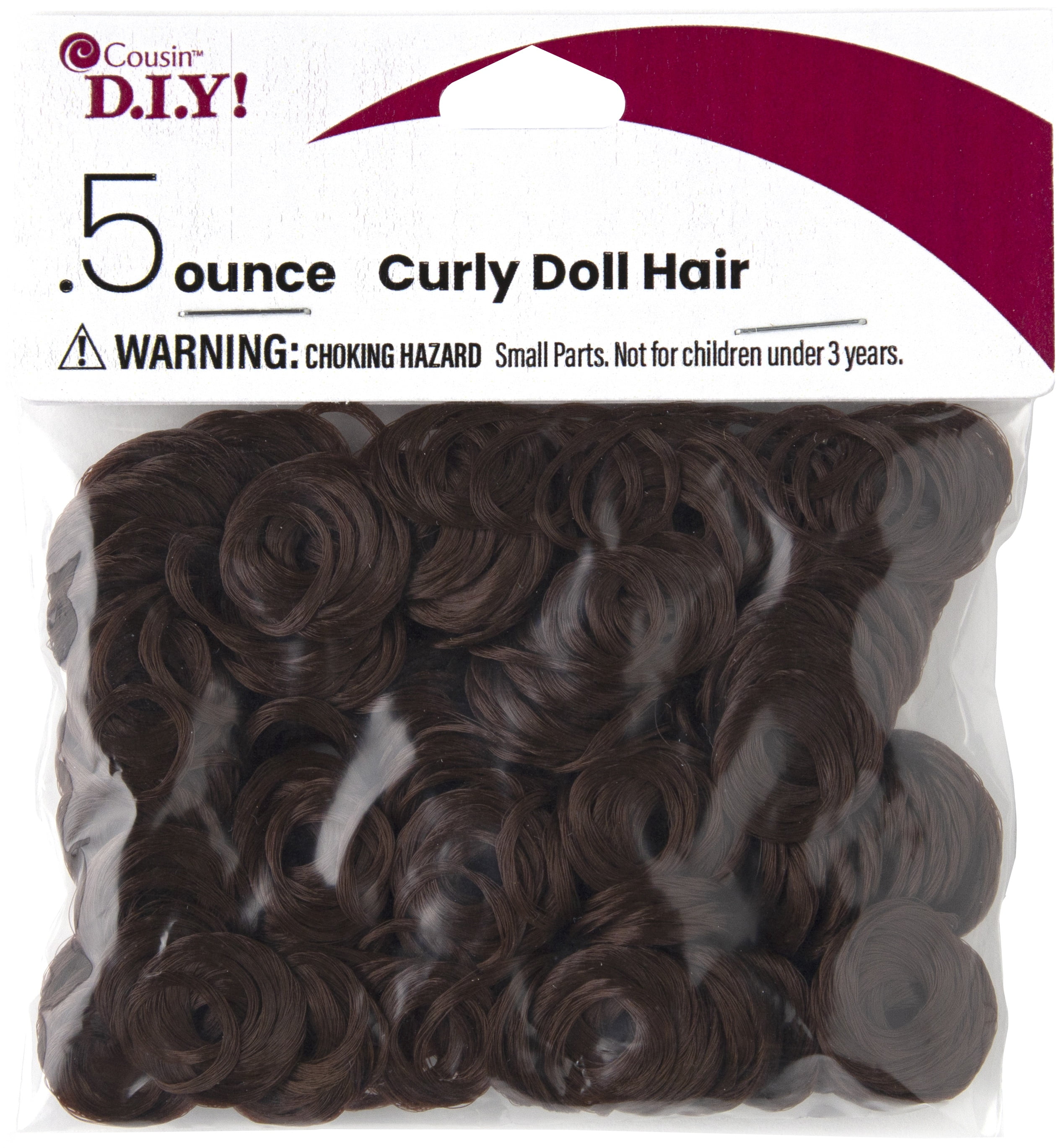 CousinDIY Curly Doll Hair .5oz-Auburn Brown - Walmart.com