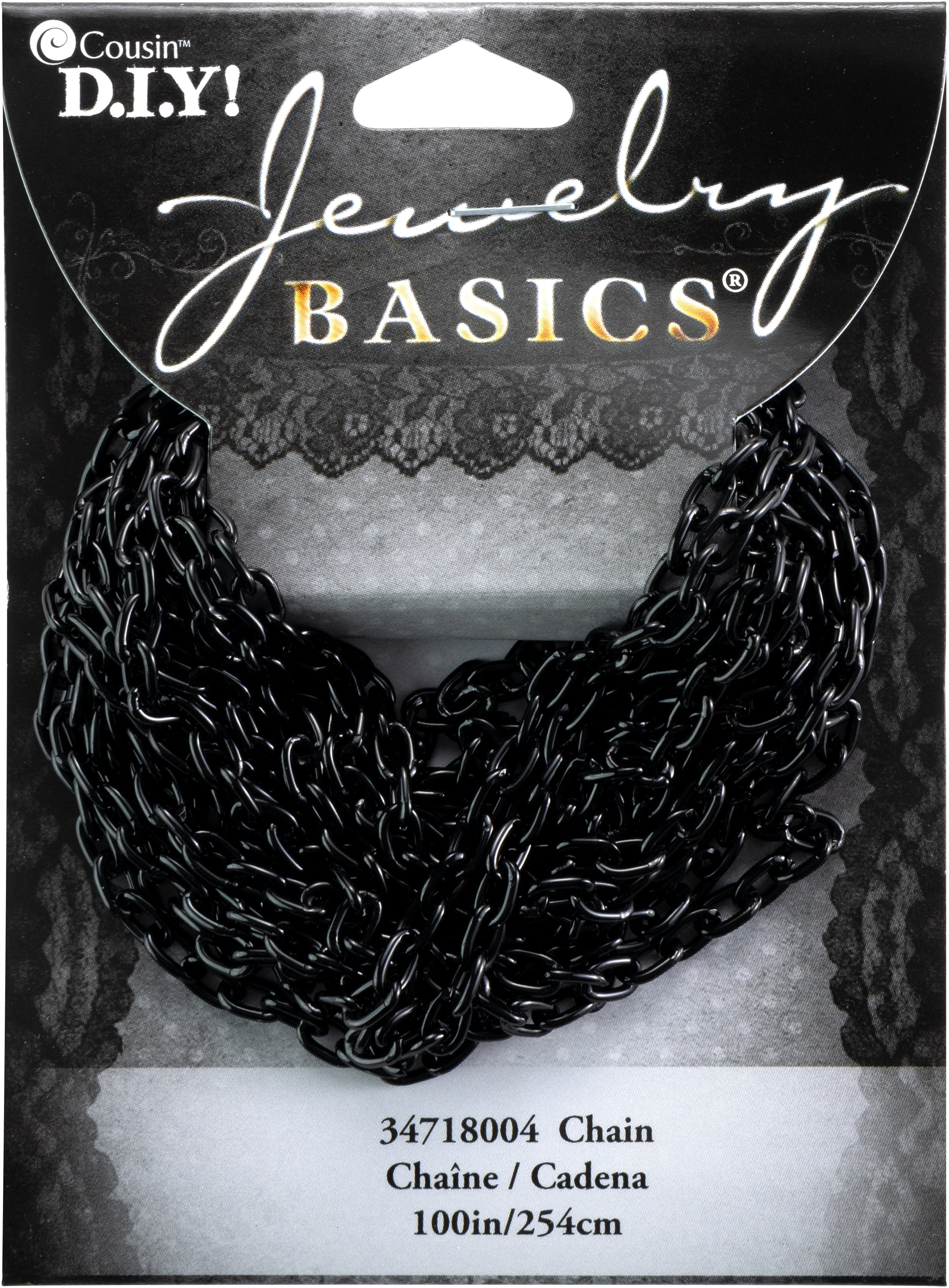 CousinDIY Jewelry Basics Metal Chain 100"-Black Small Oval - Walmart.com