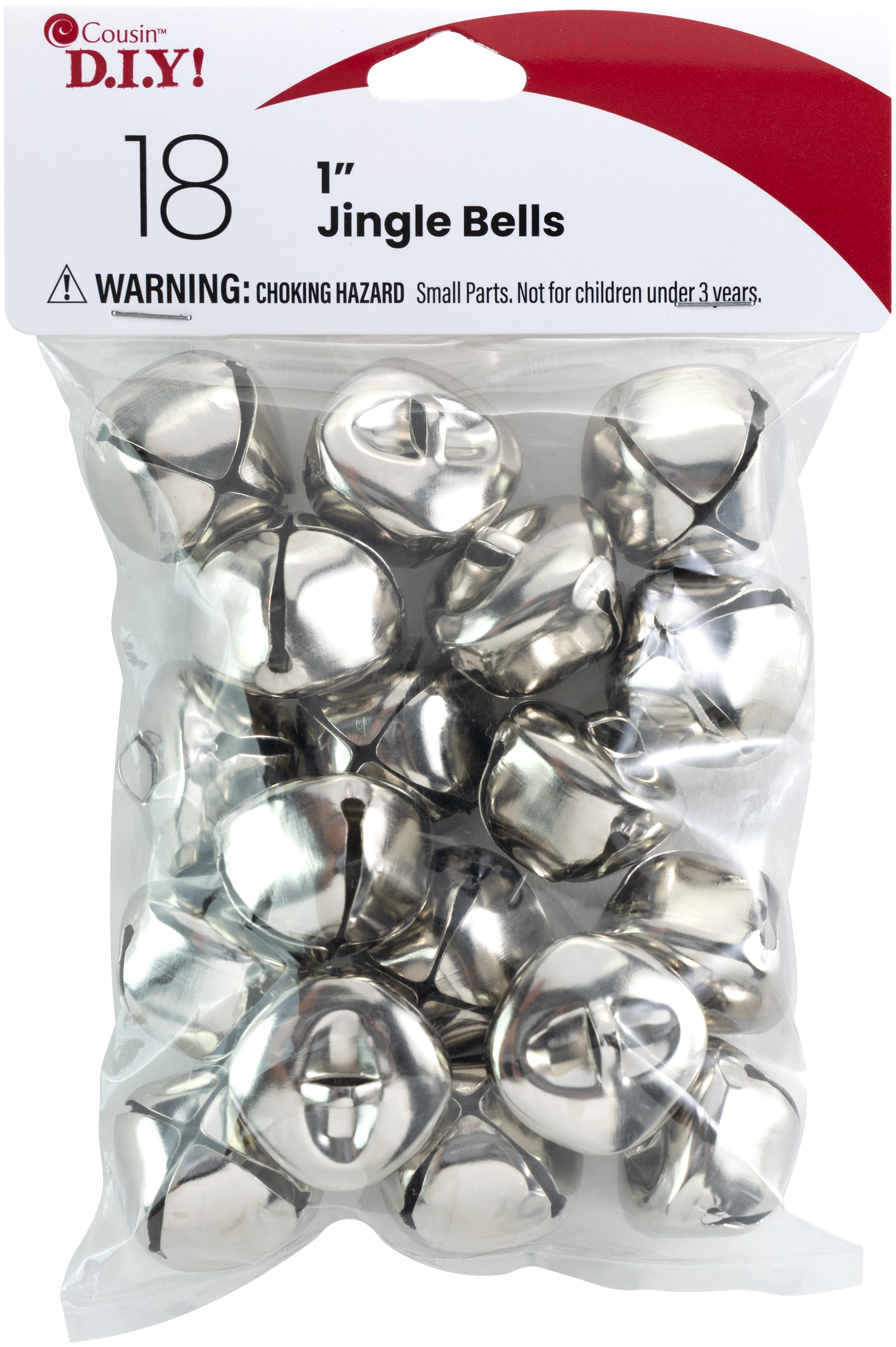 CousinDIY Jingle Bells 1" 18/Pkg-Silver - Walmart.com