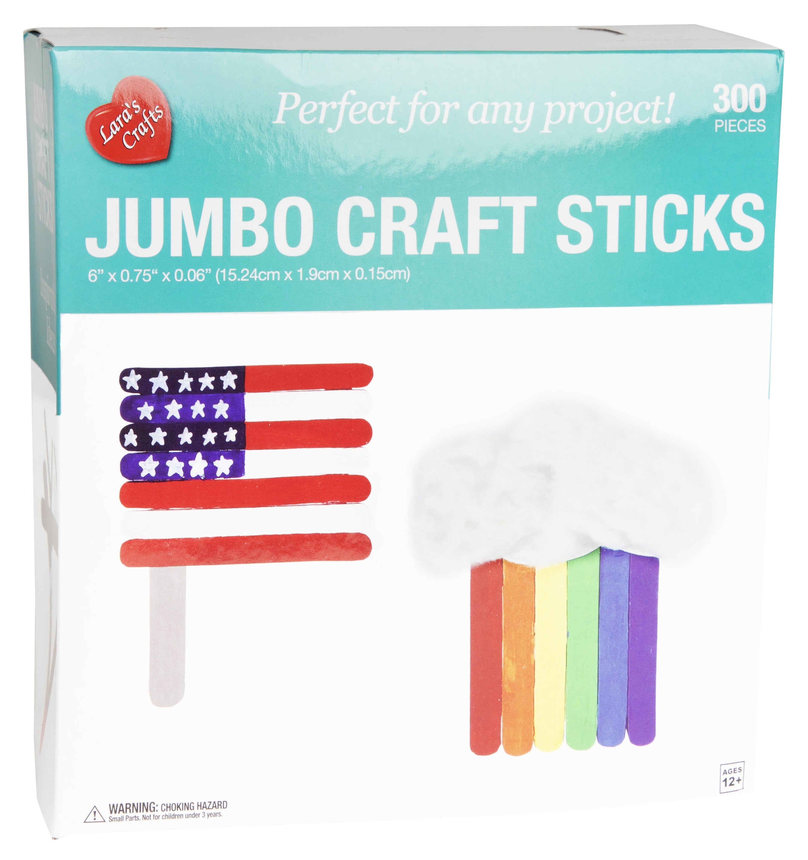 CousinDIY Jumbo Craft Sticks 300/Pkg-Natural 6" - Walmart.com