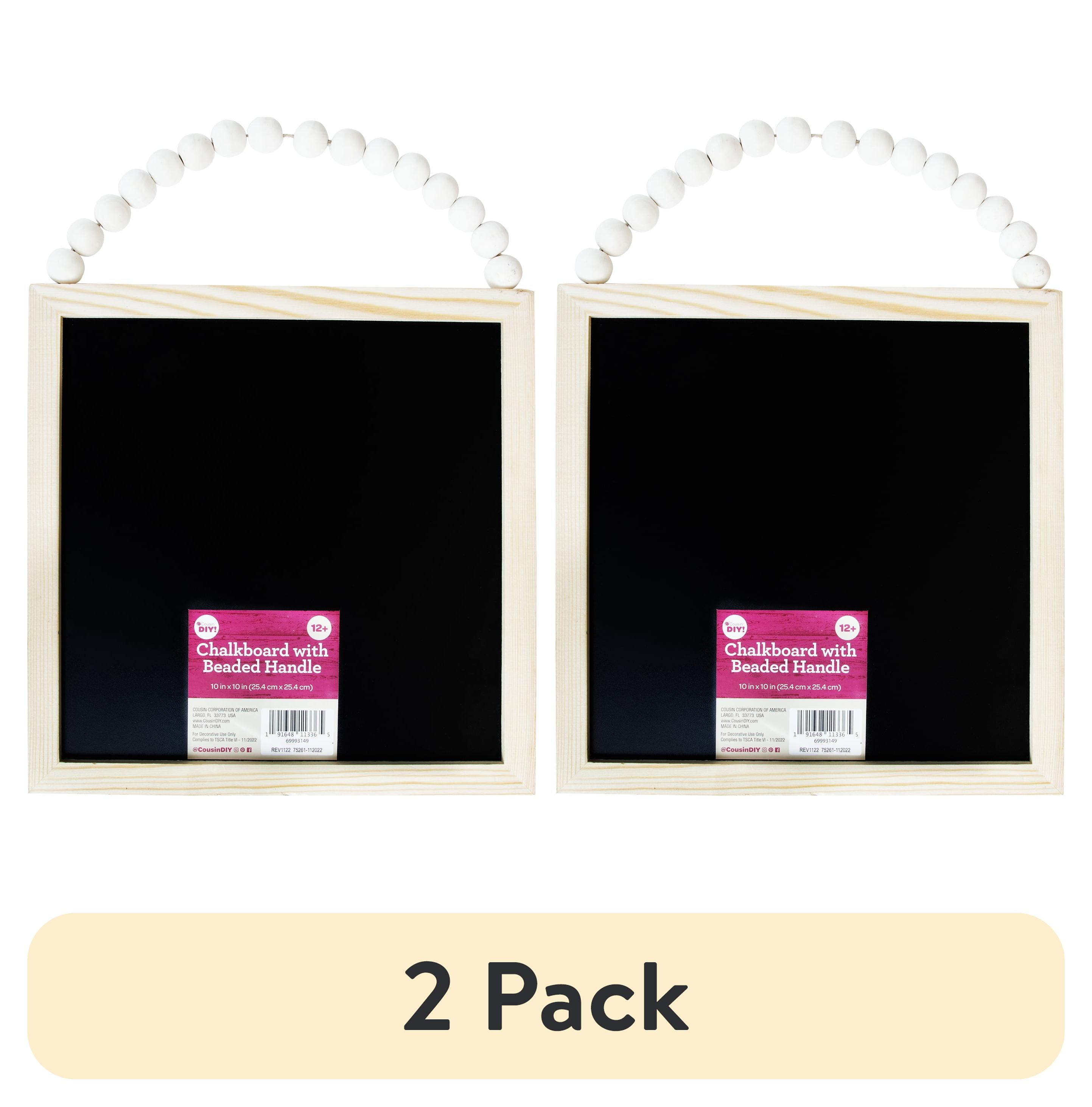 (2 pack) CousinDIY Natural Wood Color Frame Chalkboard with Wood Beaded ...