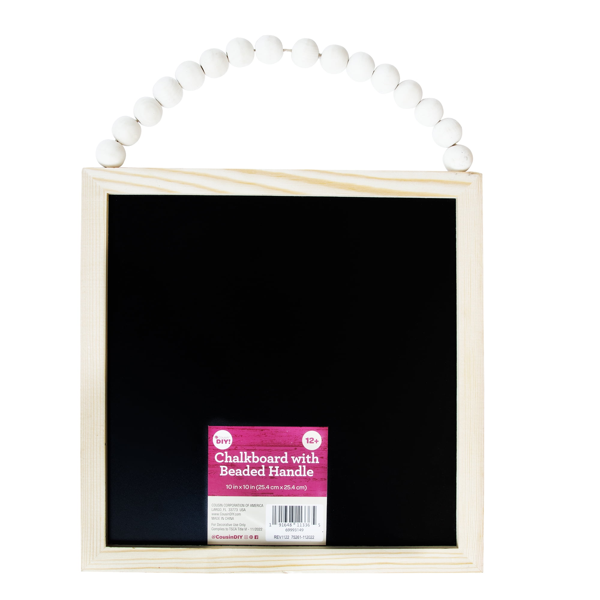 CousinDIY 10x10 Natural Wood Frame Chalkboard with Beaded Handle ...