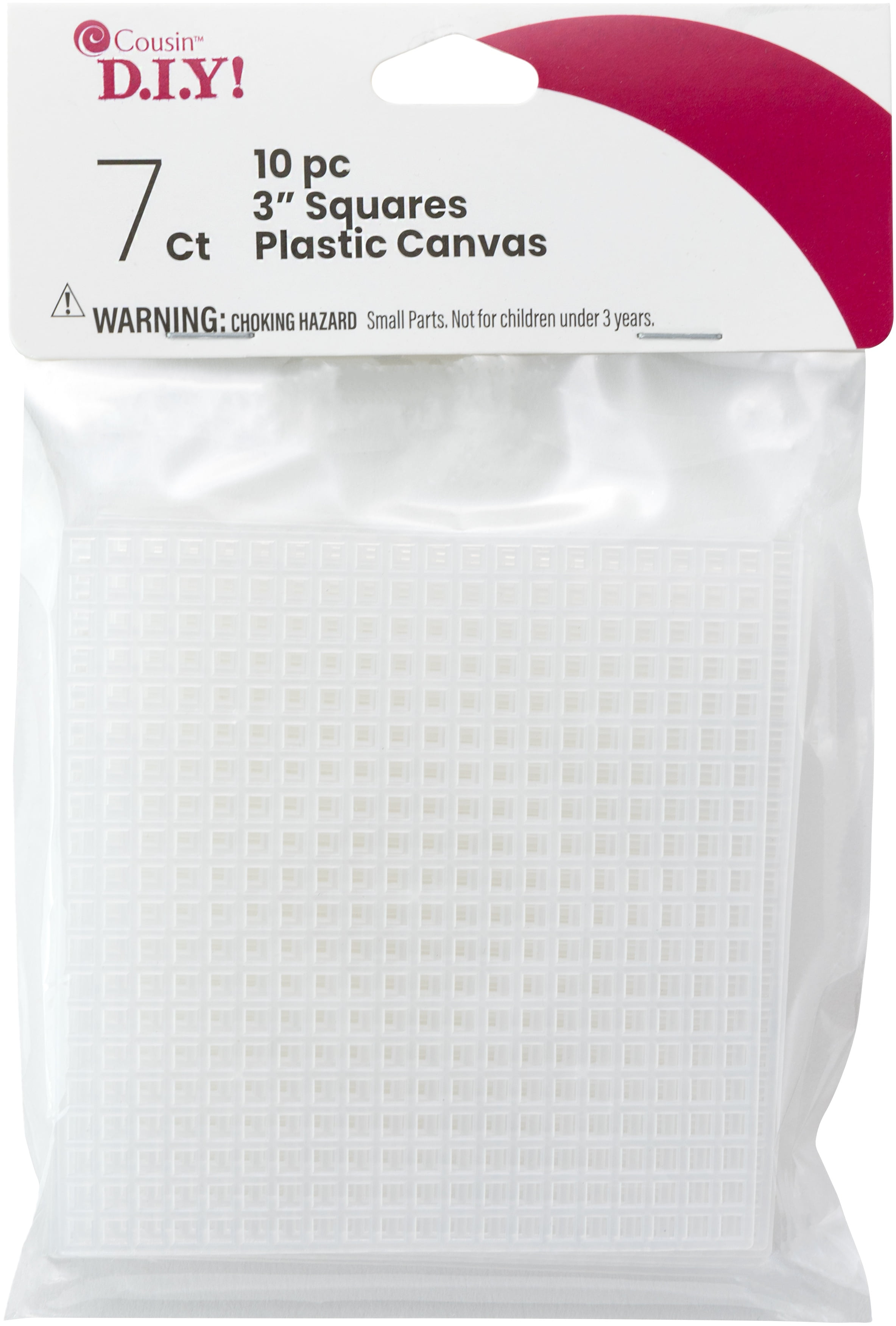 CousinDIY Plastic Canvas Shape 7 Count 3" 10/Pkg-Squares Clear ...