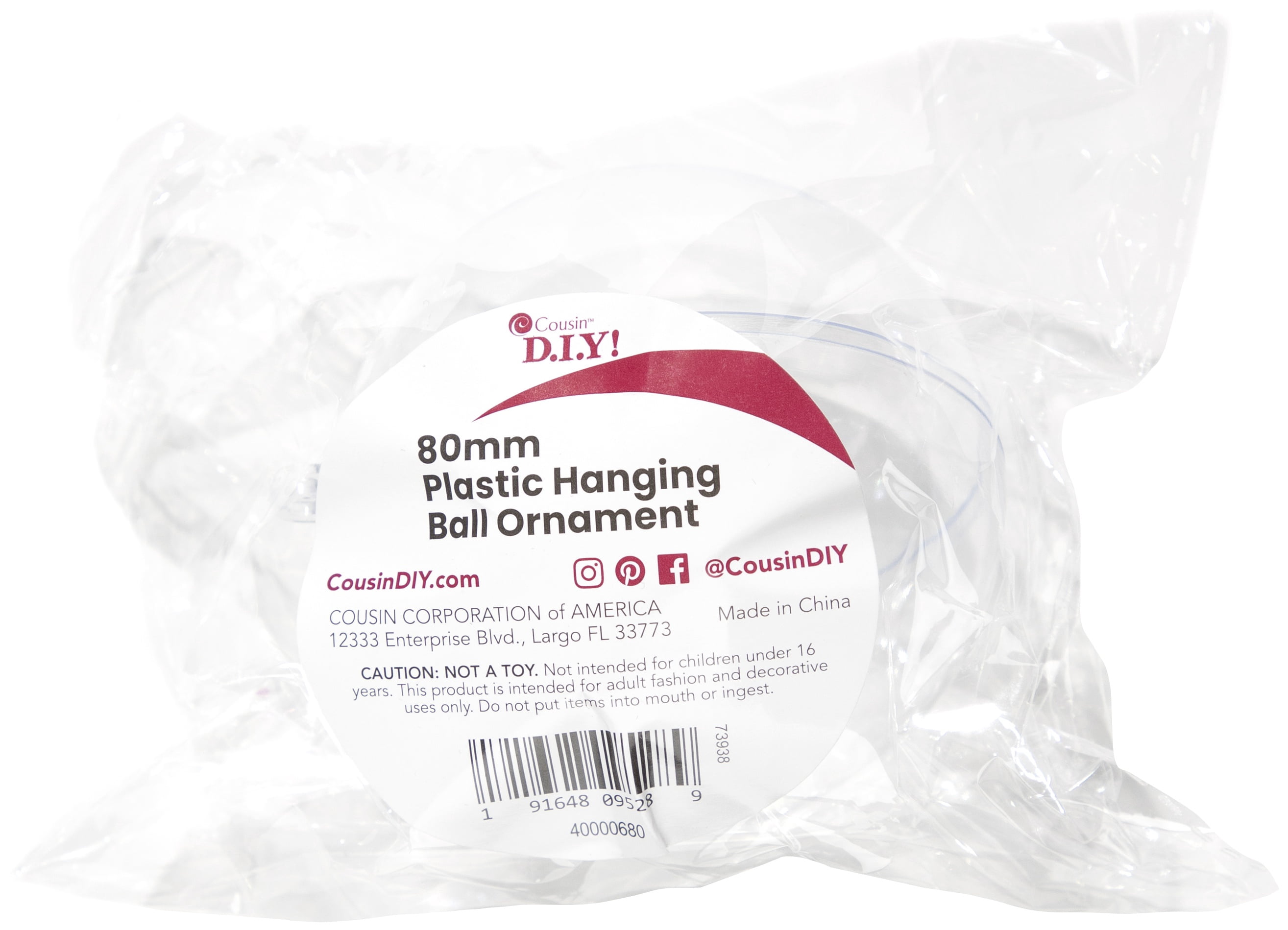 CousinDIY Plastic Hanging Ornament Ball 80mm-Clear - Walmart.com