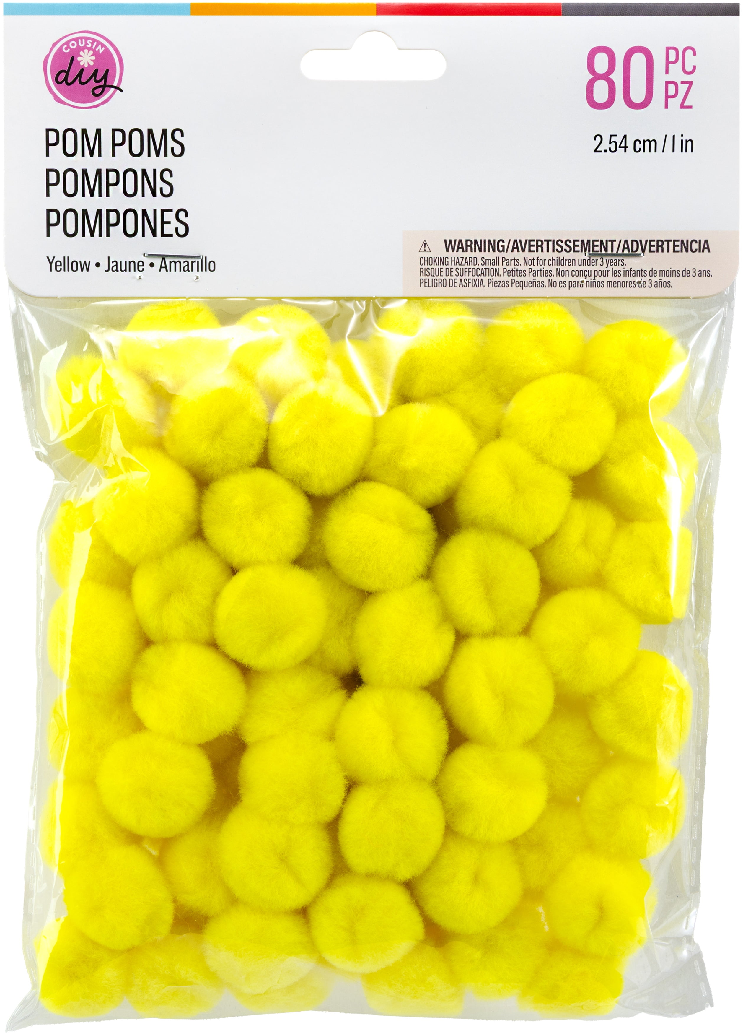CousinDIY Pom-Pom 1" 80/Pkg-Yellow - Walmart.com
