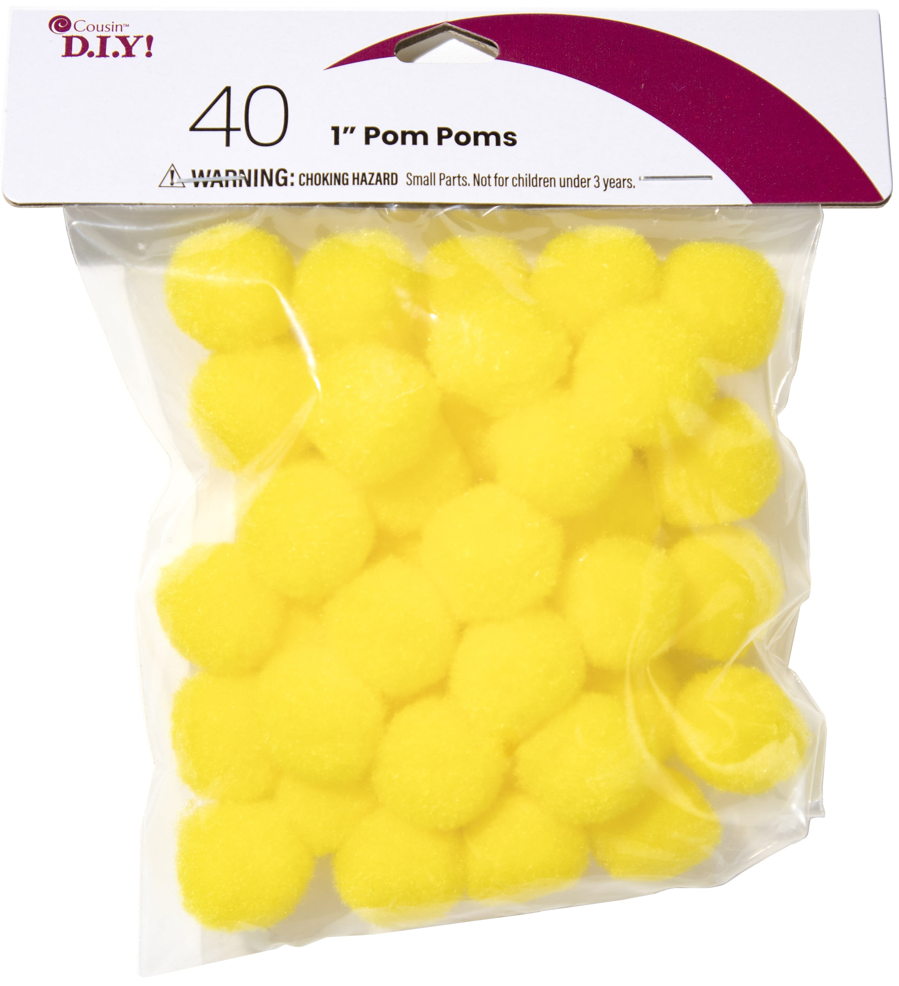 CousinDIY Pom-Poms 1" 40/Pkg-Yellow - Walmart.com