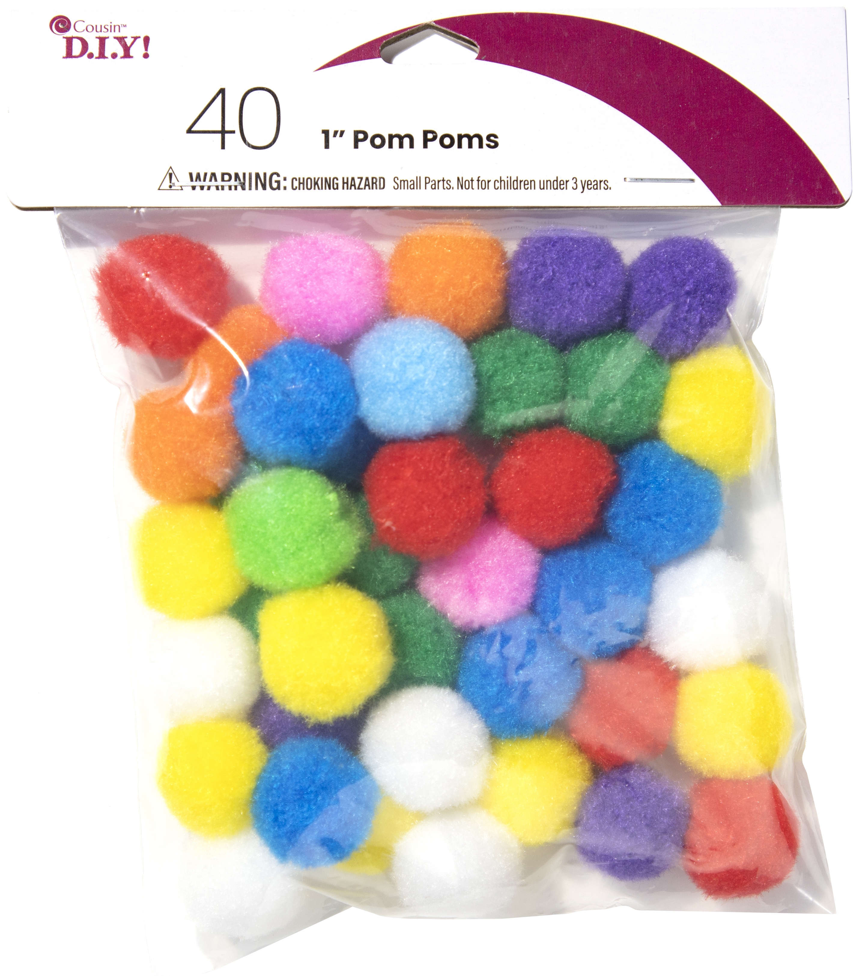 CousinDIY Pom-Poms 1" 40/Pkg-Multi-Colored - Walmart.com