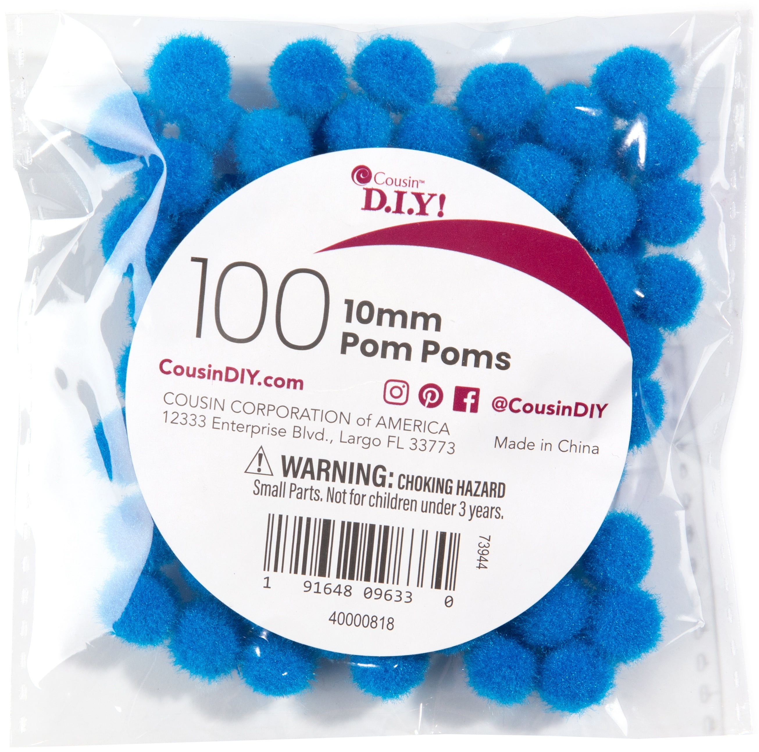 CousinDIY Pom-Poms 10mm 100/Pkg-Royal Blue - Walmart.com