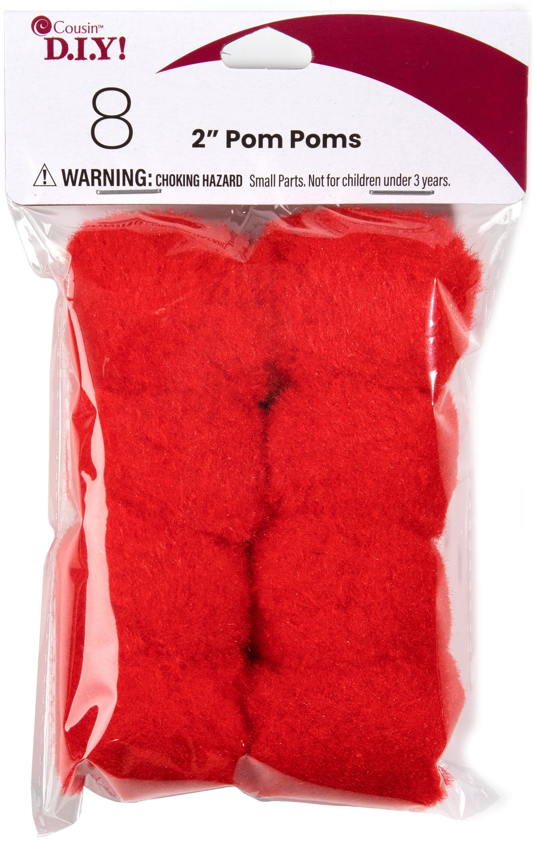 CousinDIY Pom-Poms 2" 8/Pkg-Red - Walmart.com