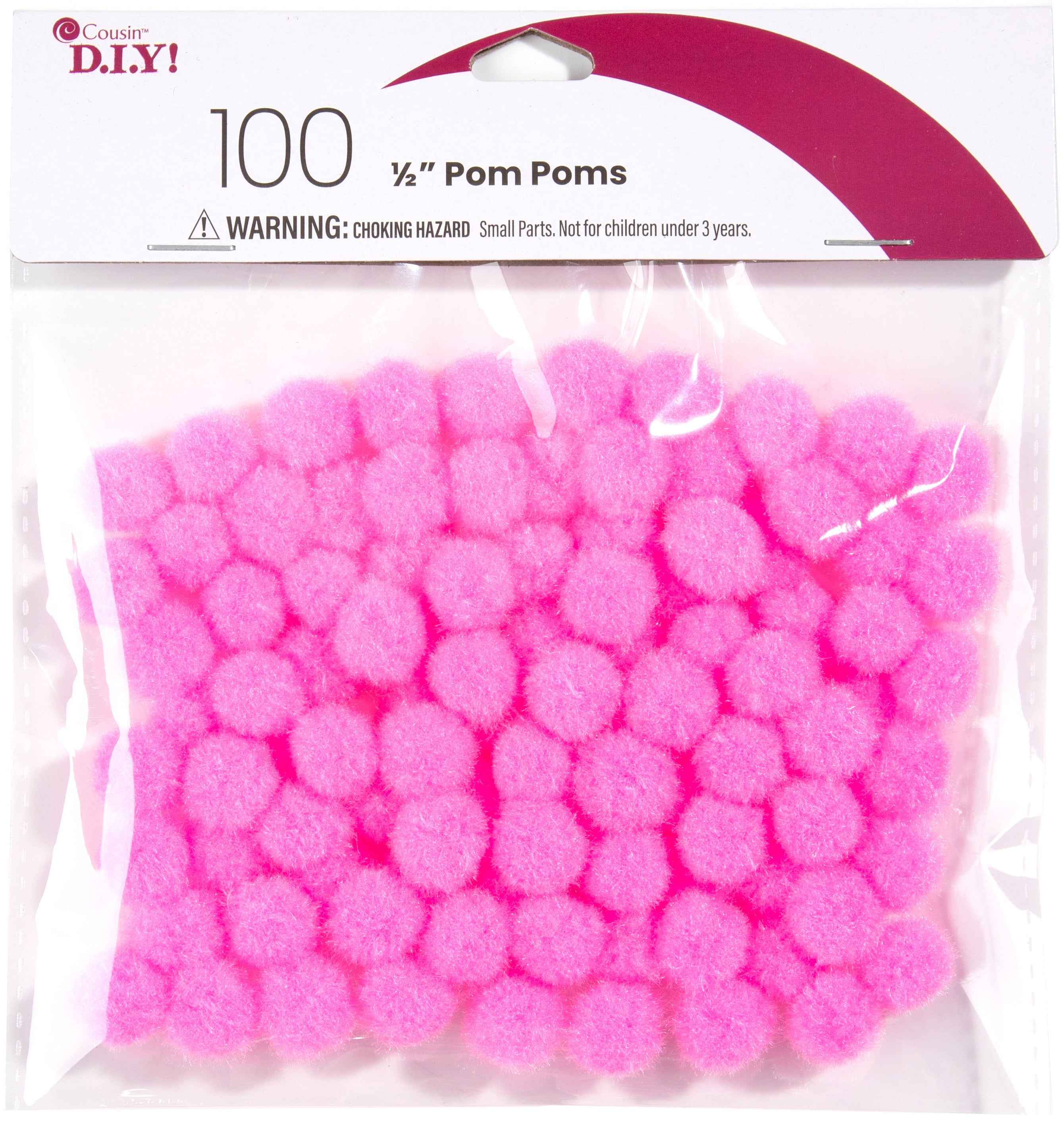 CousinDIY Pom-Poms .5" 100/Pkg-Light Pink - Walmart.com