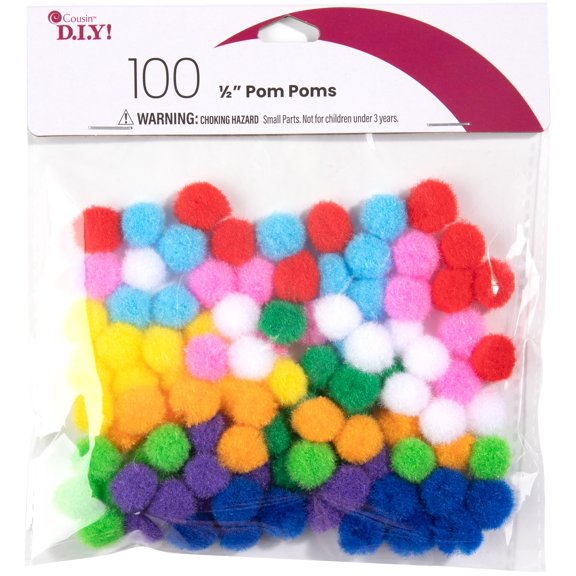 Dalrosia 150PCS Pom Poms, Fuzzy Pompom Puff Balls, 1 Inch Craft Pom ...