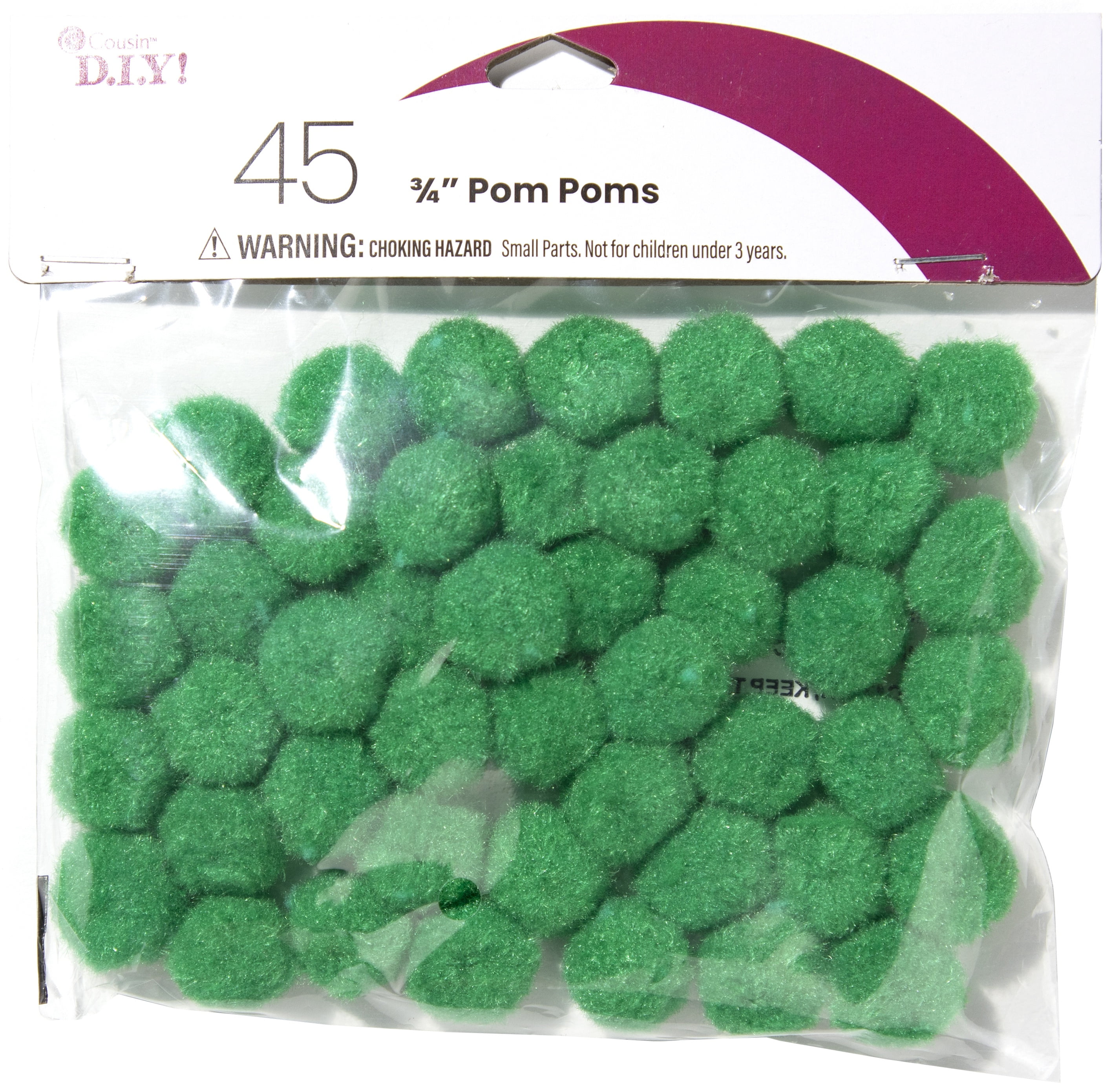 CousinDIY Pom-Poms .75" 45/Pkg-Kelly Green - Walmart.com