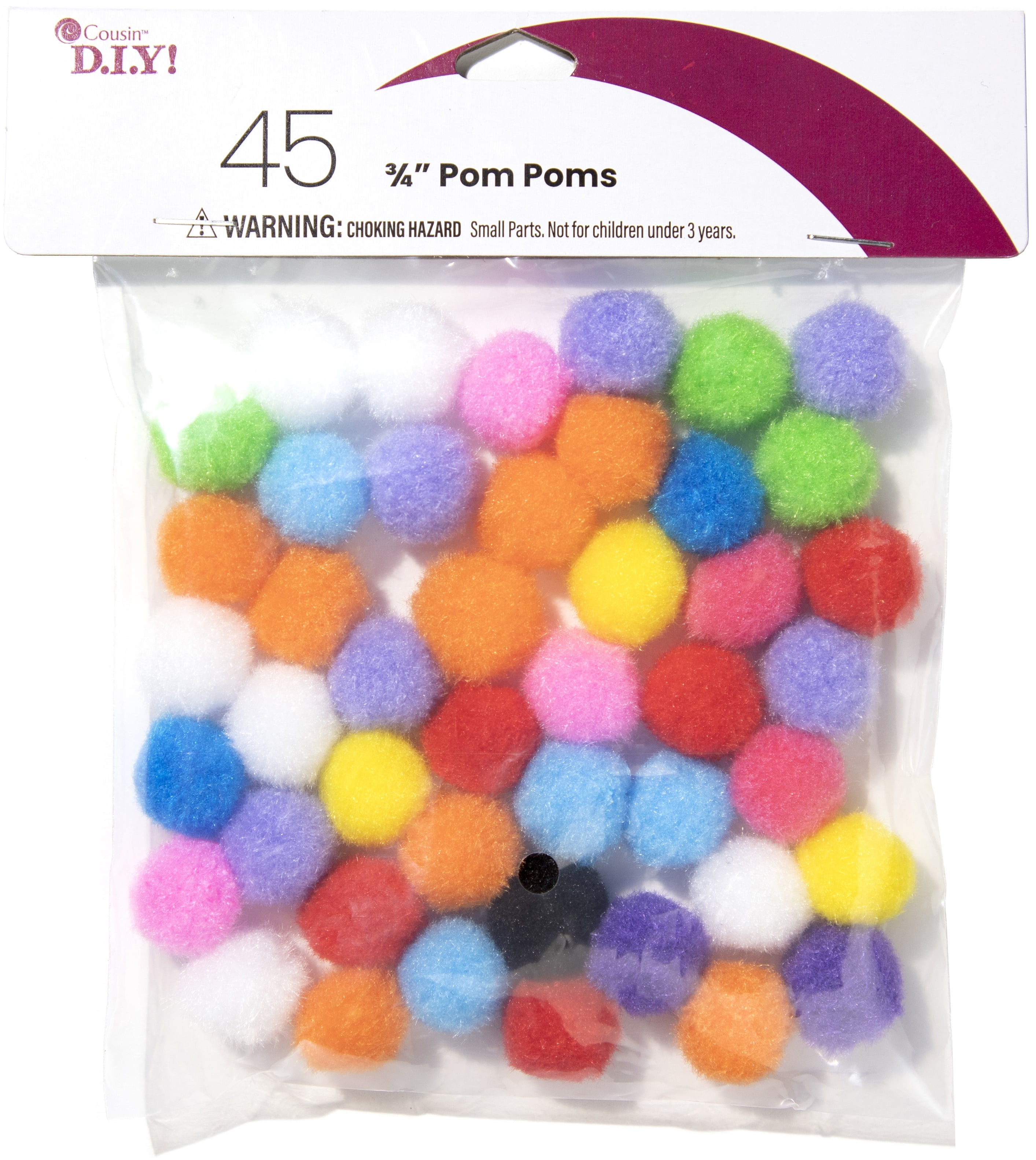 CousinDIY Pom-Poms .75" 45/Pkg-Multi-Colored - Walmart.com