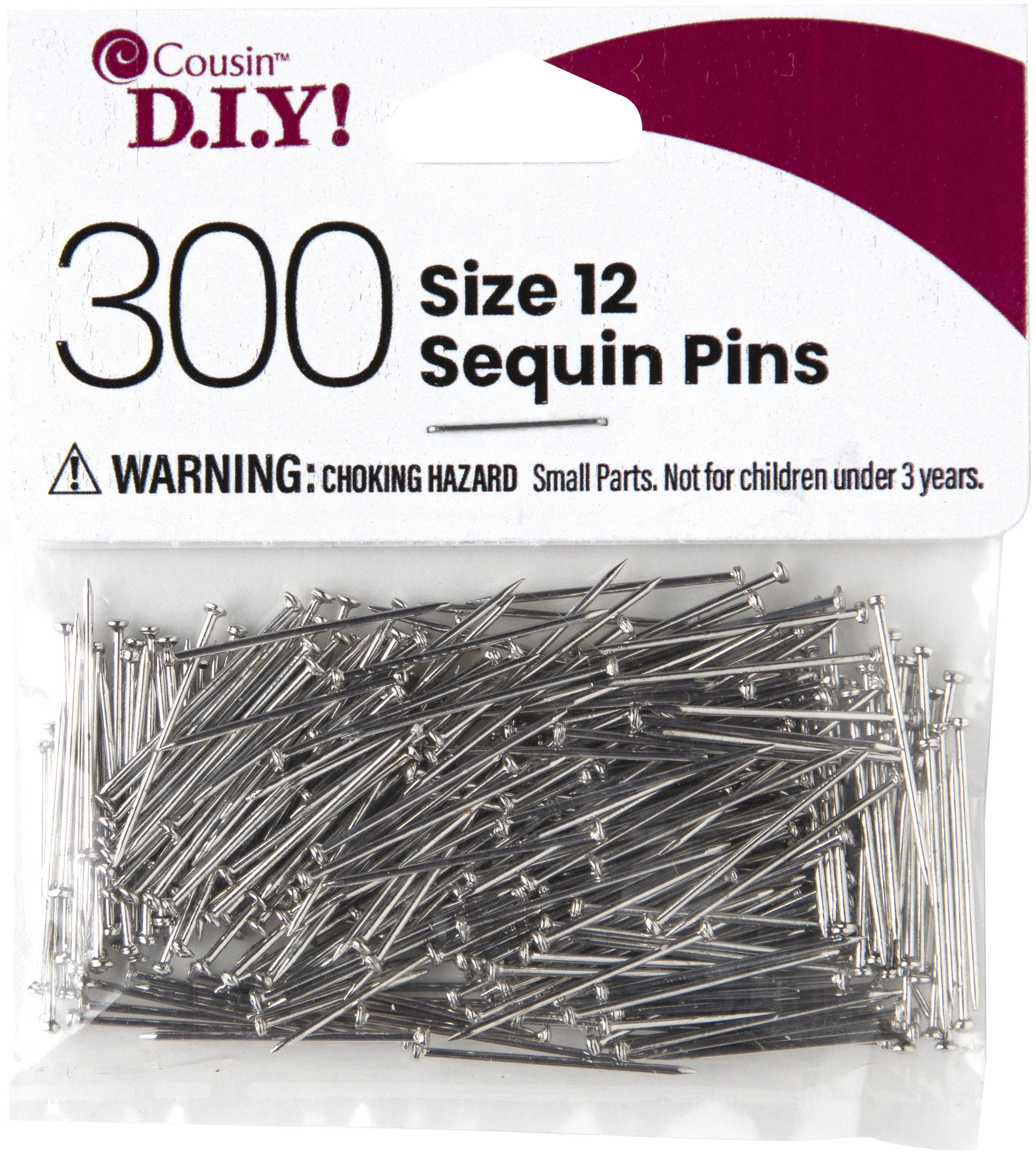 CousinDIY Sequin Pins 300/Pkg-Size 12, Silver - Walmart.com